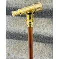 Cane Wooden Walking Stick Brass Polish Folding Hidden Spy Scope ...