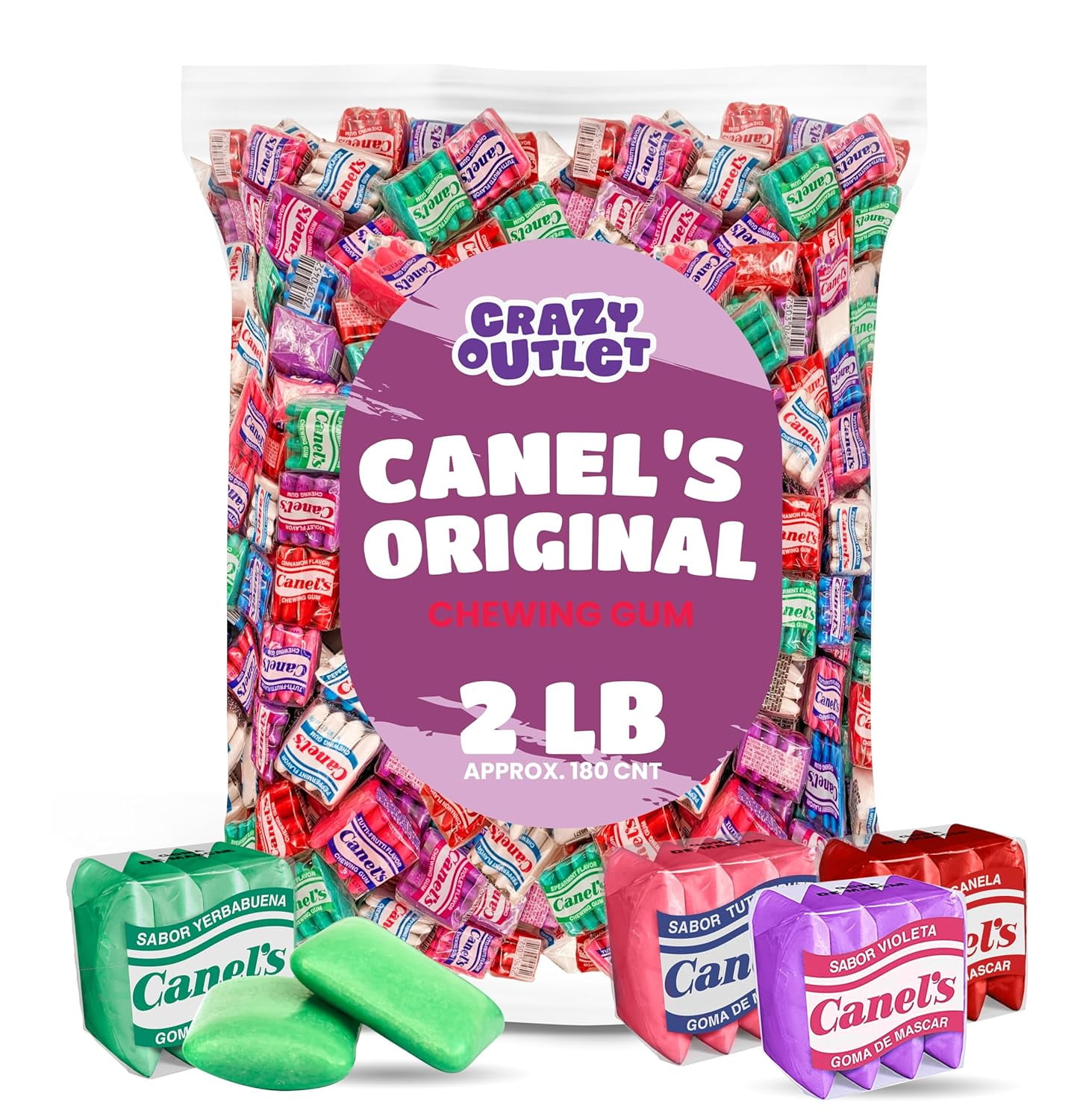 Crazy Outlet Canel's Assorted Flavors Chewing Gum, 2 Pound Bulk Pack ...