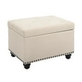 CangLong 24 Inch Tufted Bedroom Storage Ottoman Bench, Linen Lift Top ...
