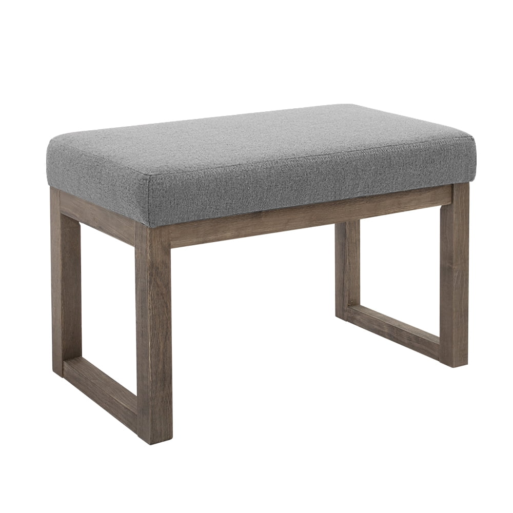 CangLong 27 inch Wide Rectangle Ottoman Bench Grey Footstool, Linen ...