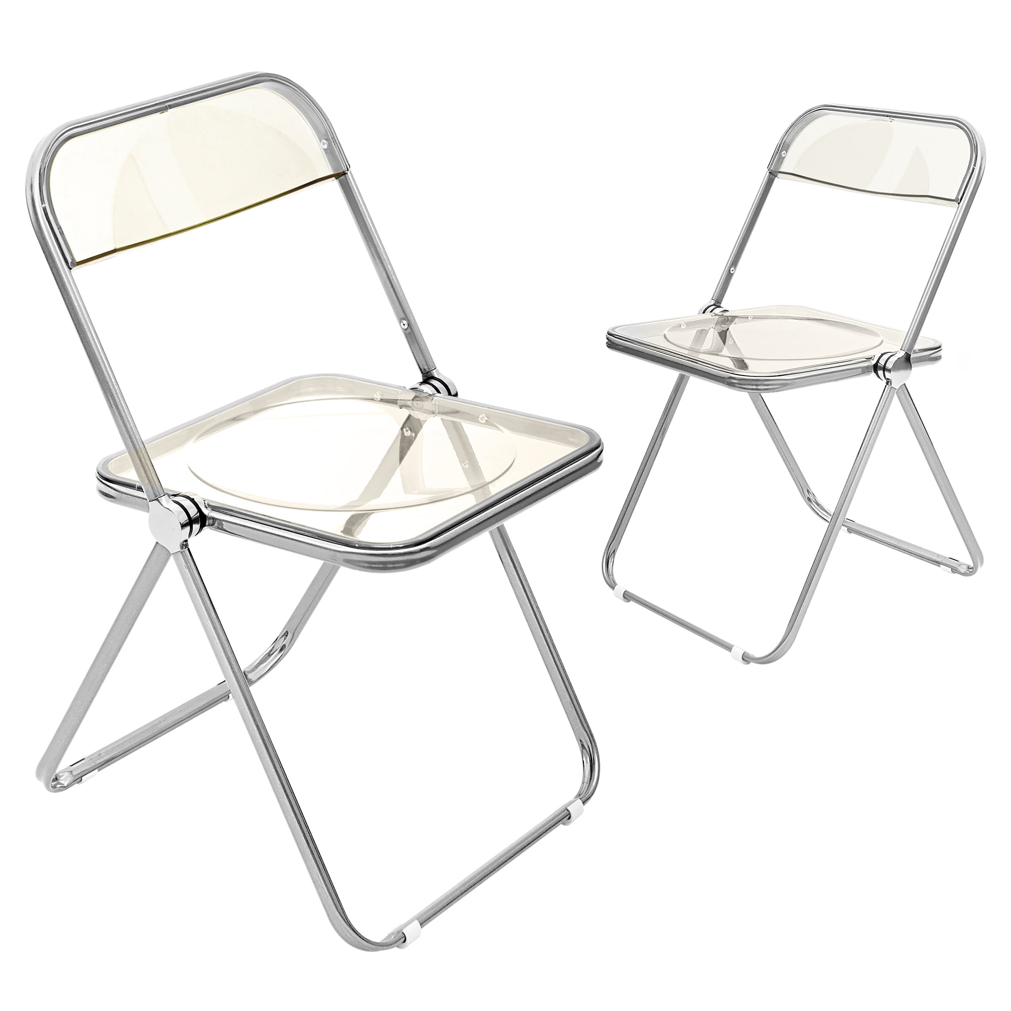 CangLong Modern Acrylic Stackable, Plastic Folding Dining Room Armless ...