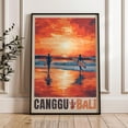 Canggu, Bali, Indonesia, sunset surf travel Print art print, vibrant ...