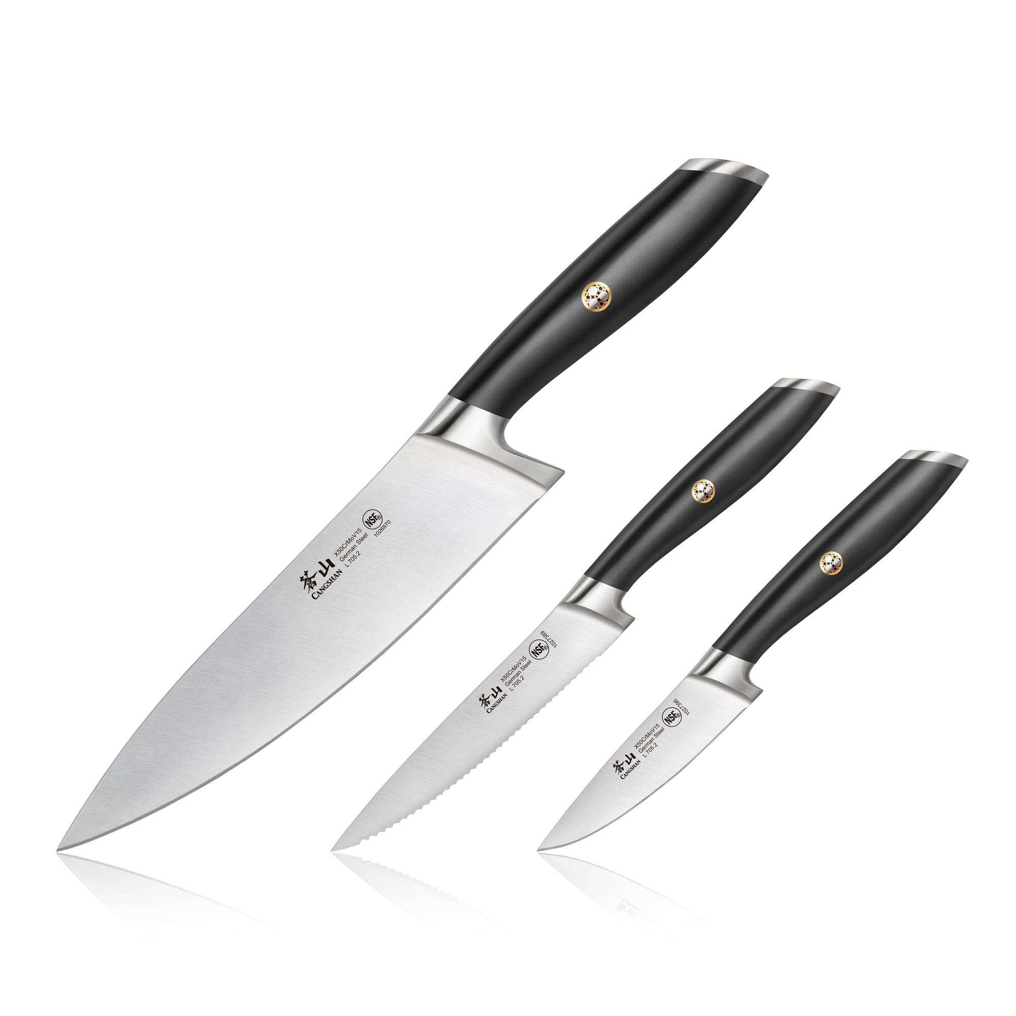 Cangshan L Series 1026917 German Steel Forged 3-Piece Starter Knife Set ...