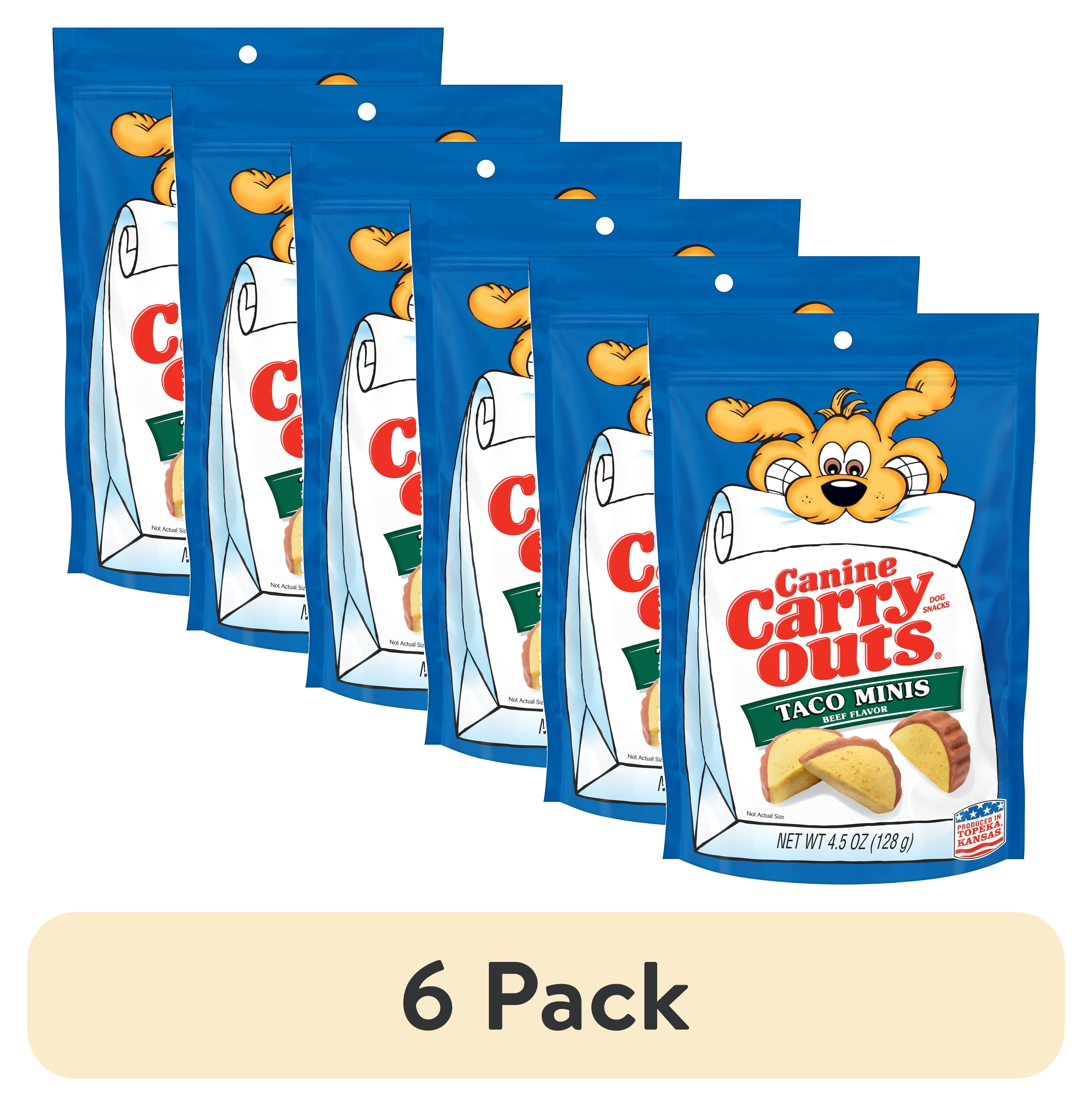 (6 pack) Canine Carry Outs Taco Minis Beef Flavor Dog Treats, 4.5oz ...