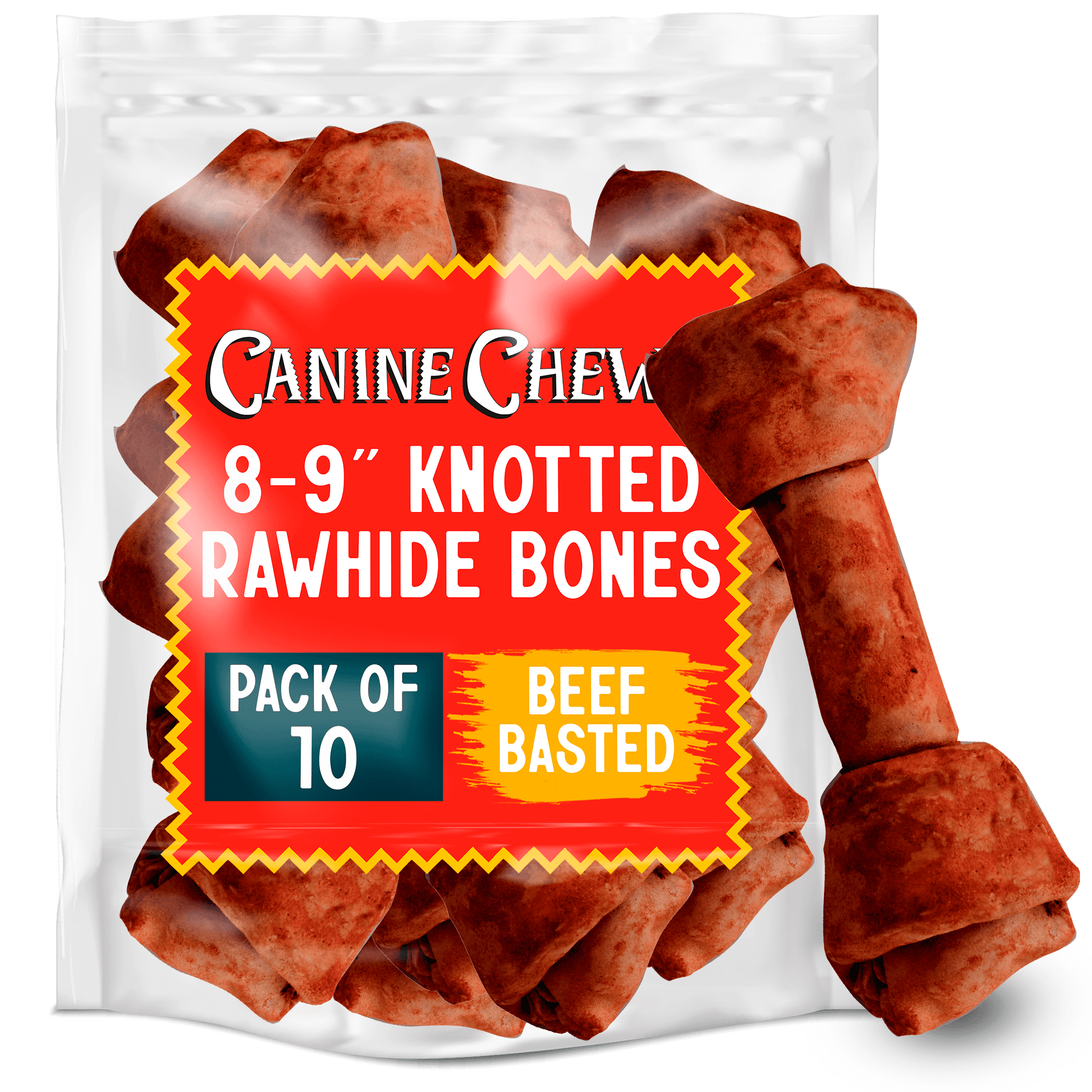 "Canine Chews 8-9"" XL Rawhide Bones for Big, Aggressive Chewers, Long ...