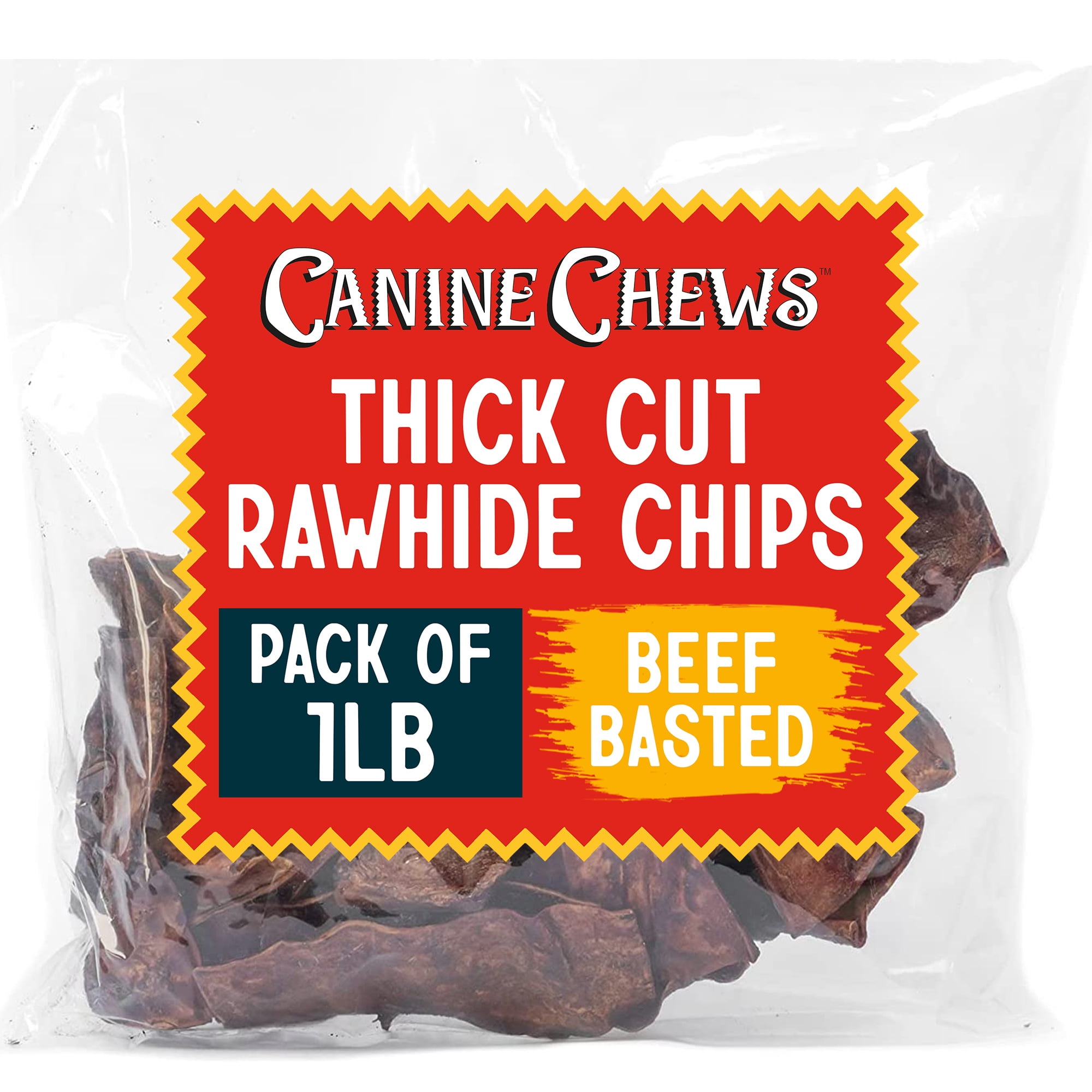 Canine Chews Beef Flavor Prime Cut Thick Chips for Aggressive Chewers ...
