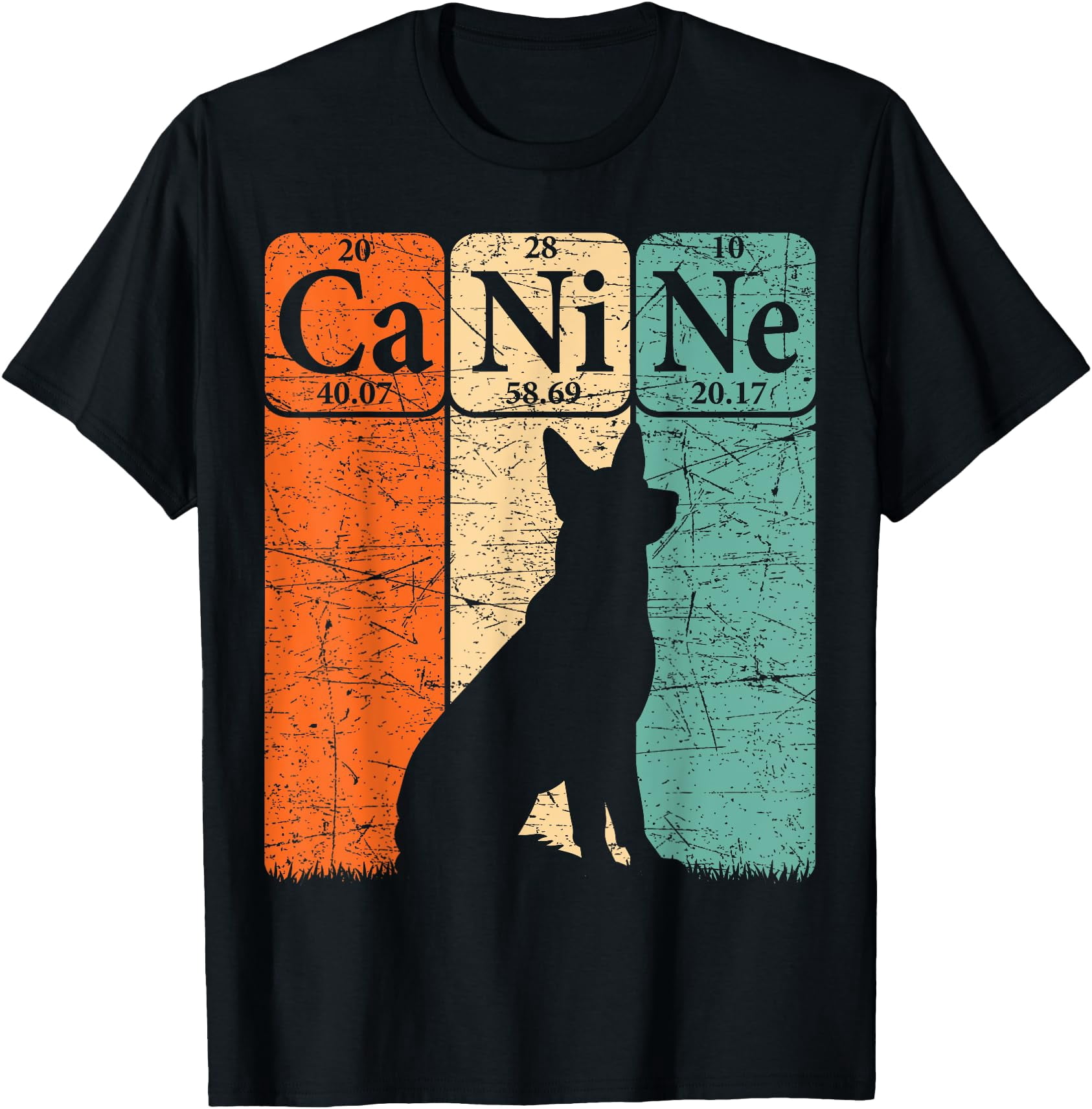 Canine Elements Periodic Table Dog Lover Science Graphic T-Shirt for ...