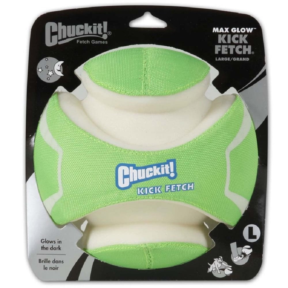 Chuckit! Durable Rubber Kick Fetch Max Glow Dog Toy, Large - Walmart.com