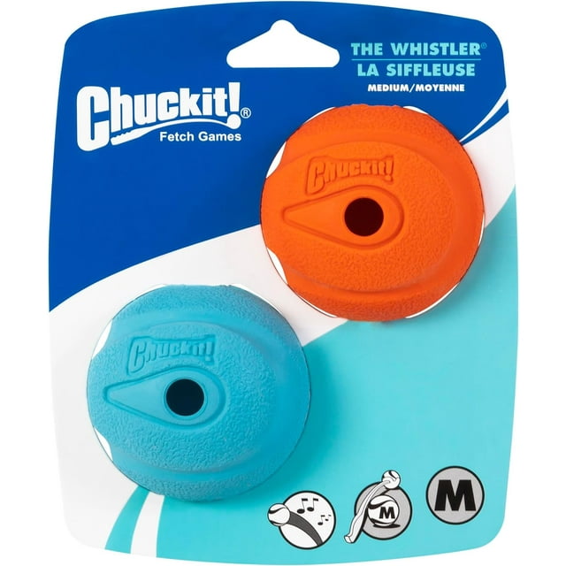 Chuckit! The Whistler Ball Rubber Fetch Dog Toy, Medium (2.5") for Dogs ...