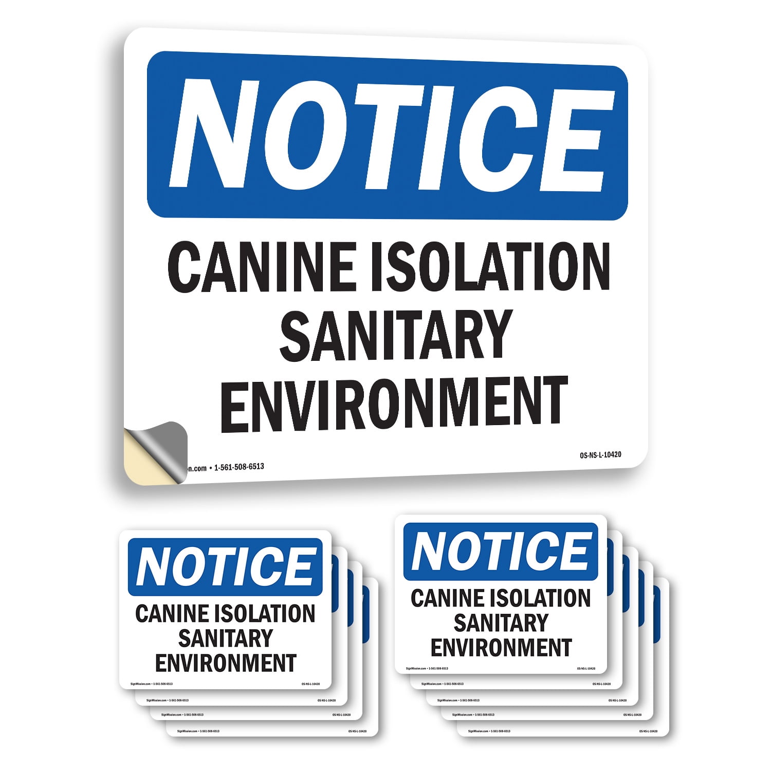 Canine Isolation Sanitary Environment OSHA Notice Vinyl Decal Label 18 ...