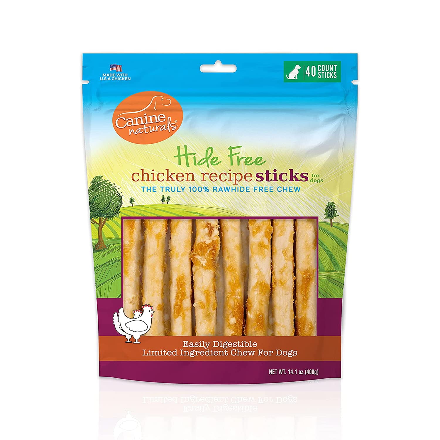 Canine Naturals Chicken Recipe Chew - Rawhide Free Dog Treats - Made ...