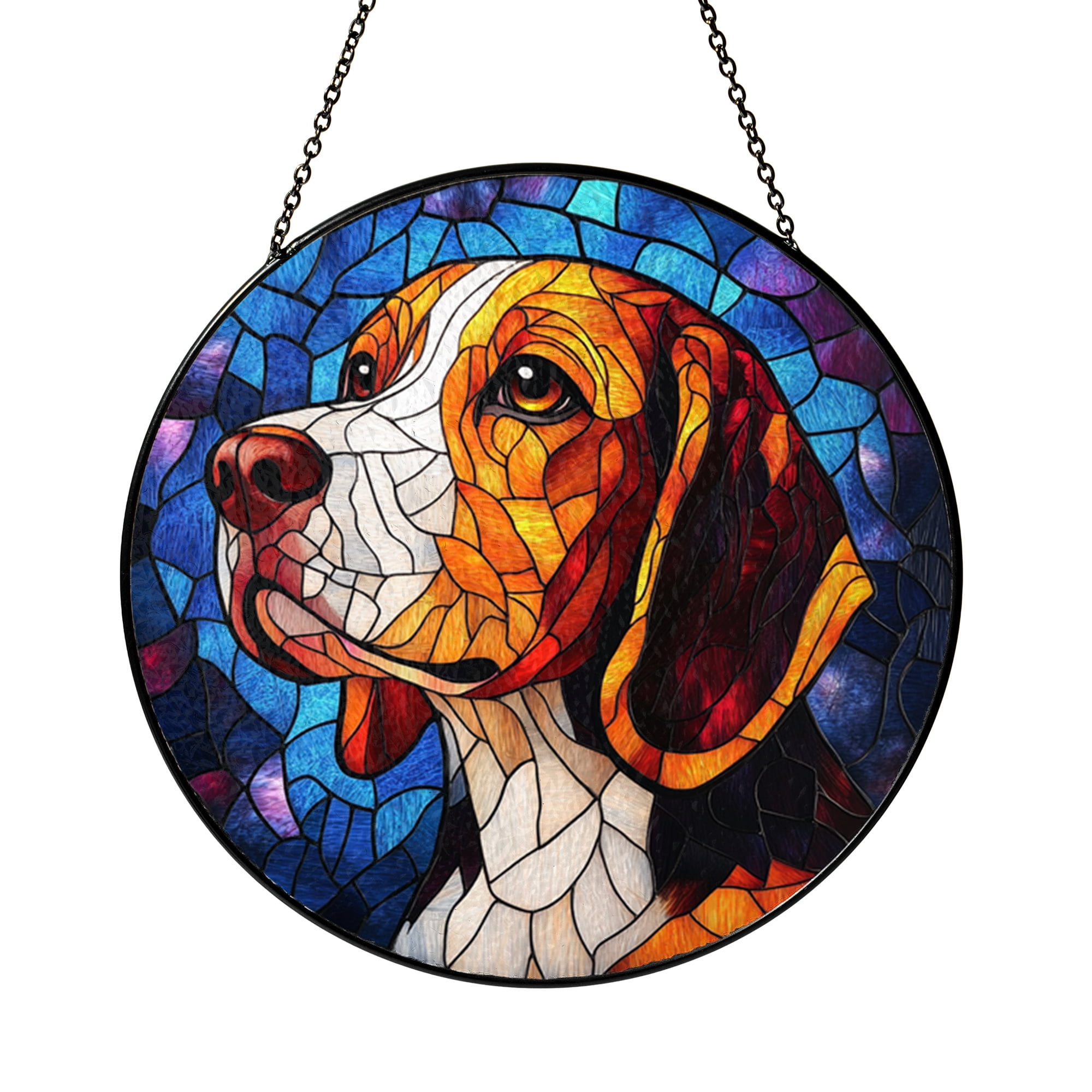 Canine Theme Stained Glass Style Window Suncatcher, Decorative Dog Art ...
