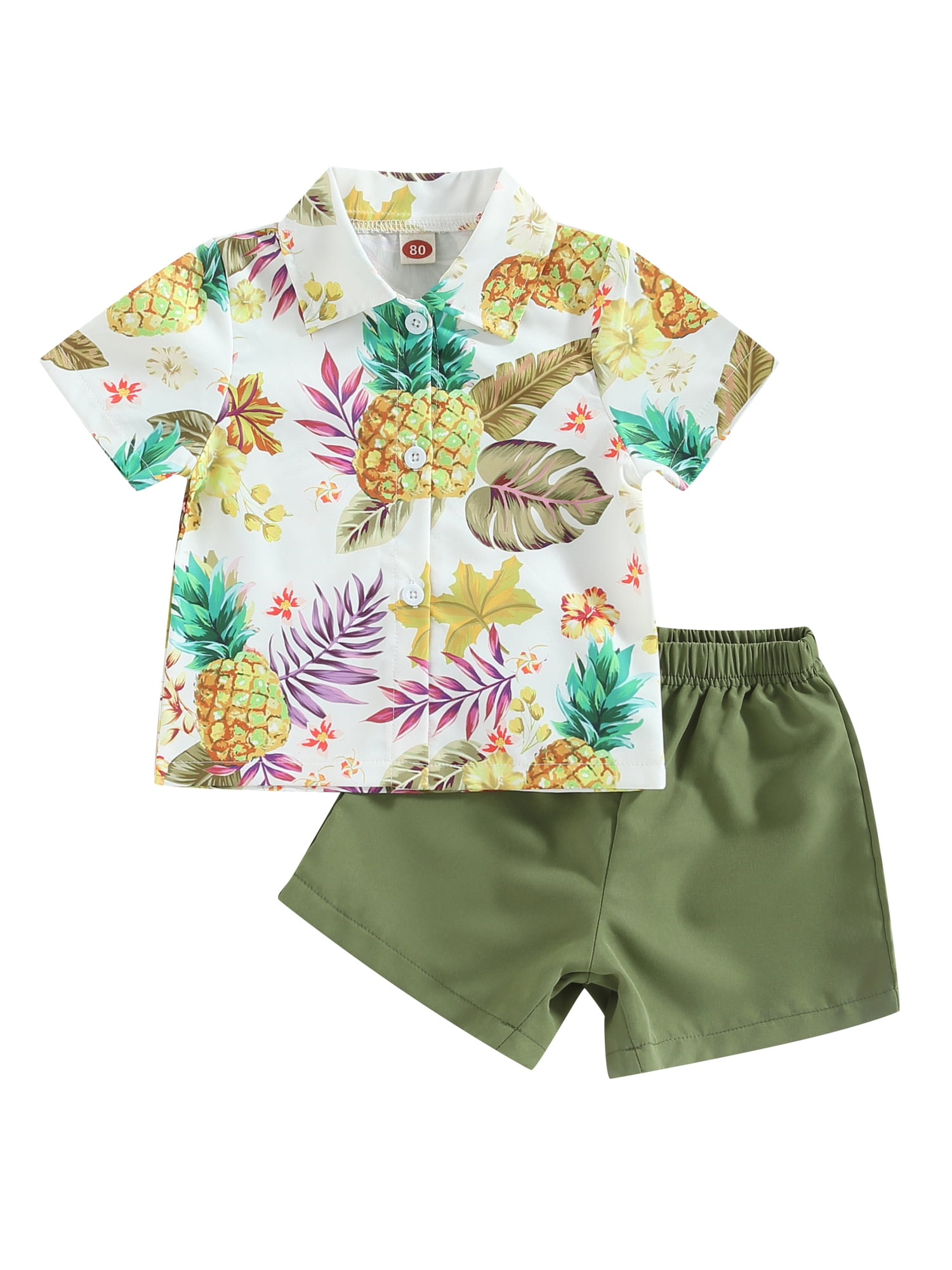 Canis Adorable Baby Boy Summer Outfits, Tropical Short Sleeve Button ...