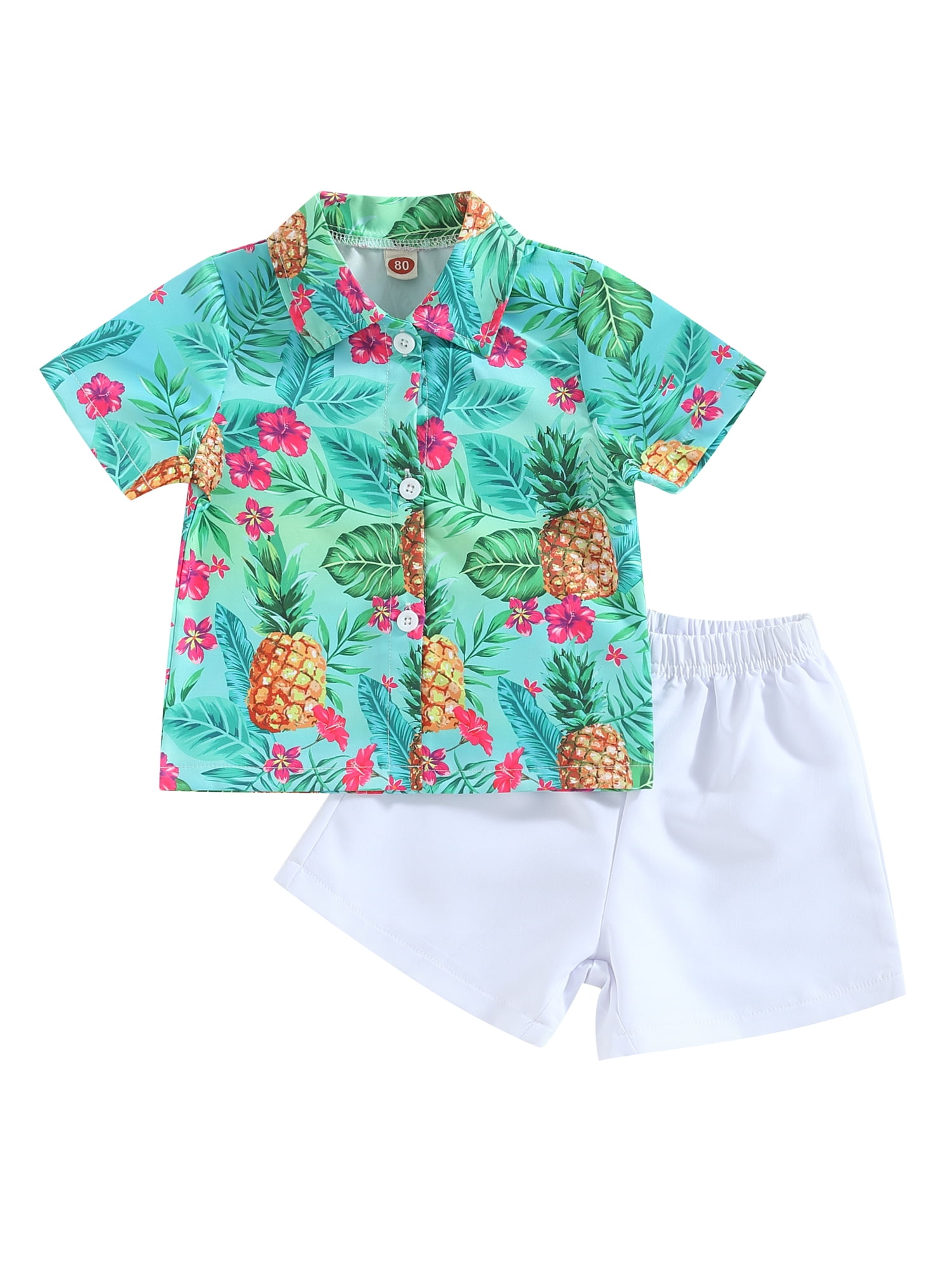 Canis Adorable Baby Boy Summer Outfits, Tropical Short Sleeve Button ...