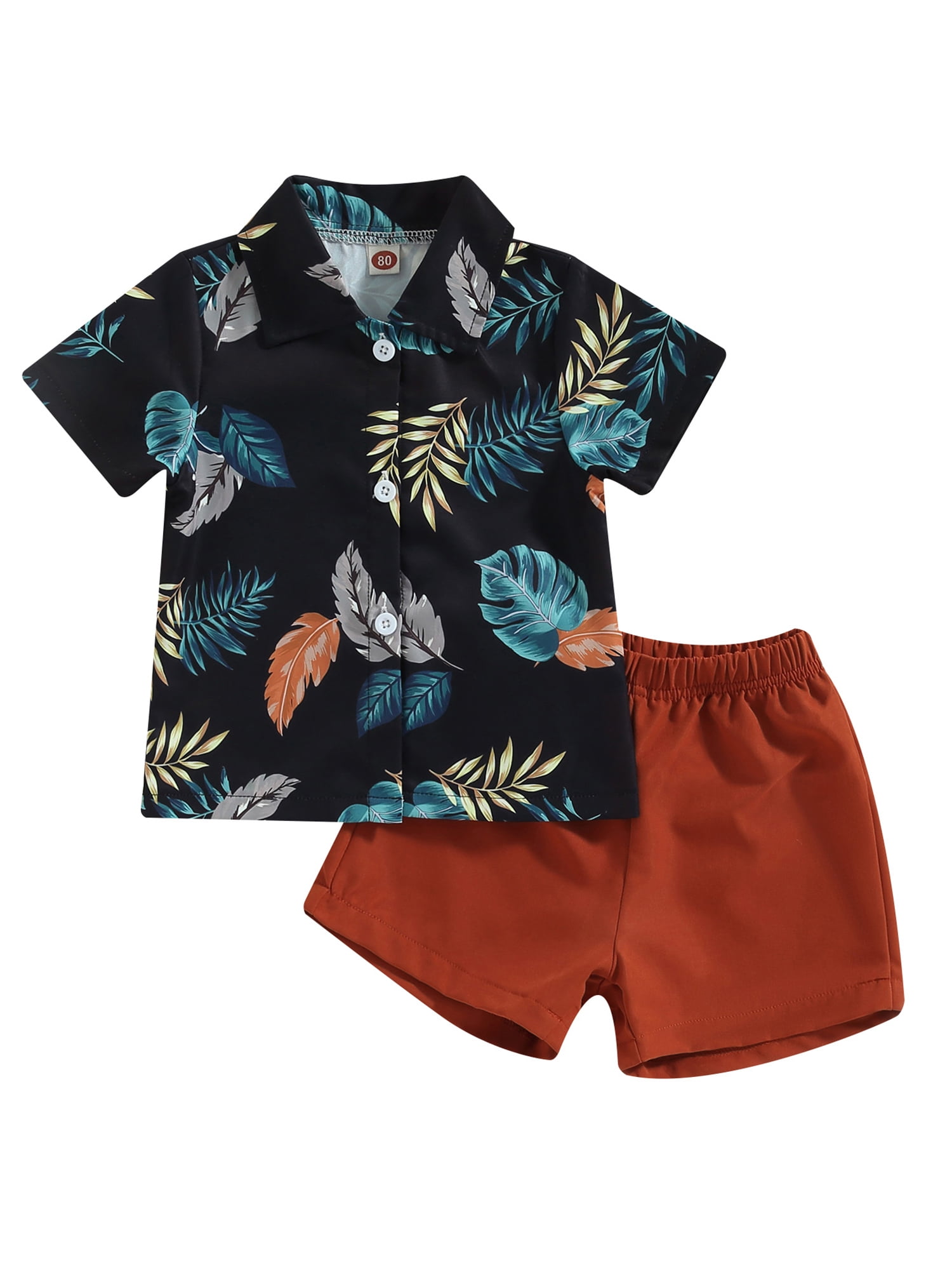 Canis Adorable Baby Boy Summer Outfits, Tropical Short Sleeve Button ...