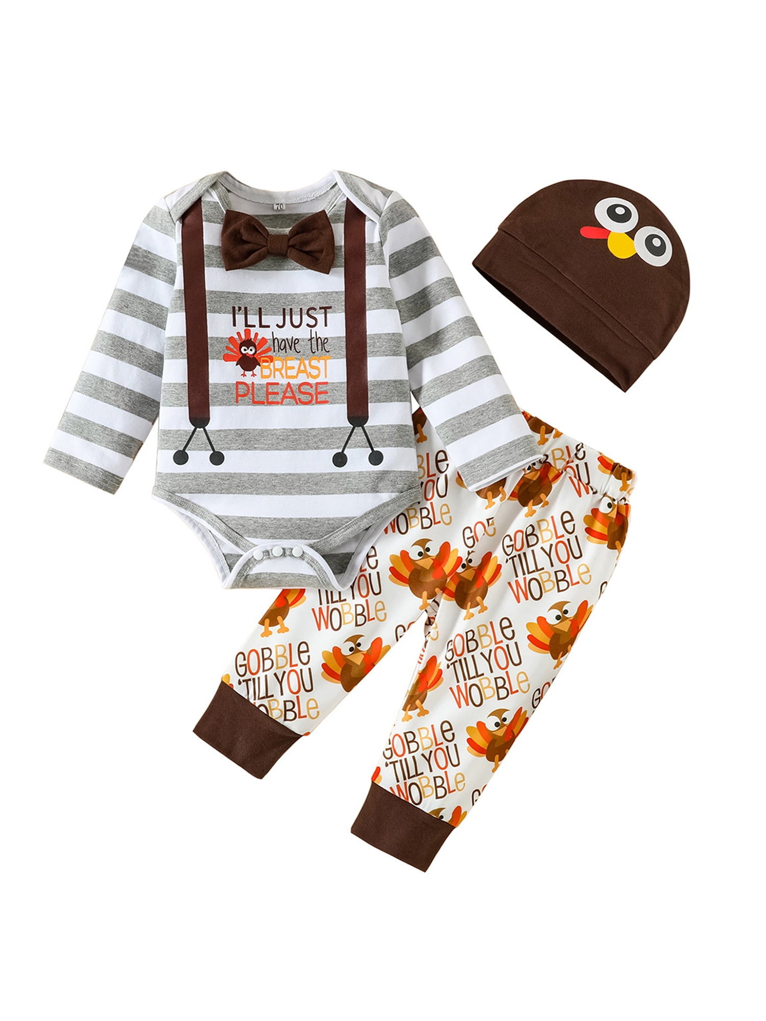 Canis Baby Cotton Top Bodysuit Romper, Pants & Hat Set (Boy's), 3-Piece ...