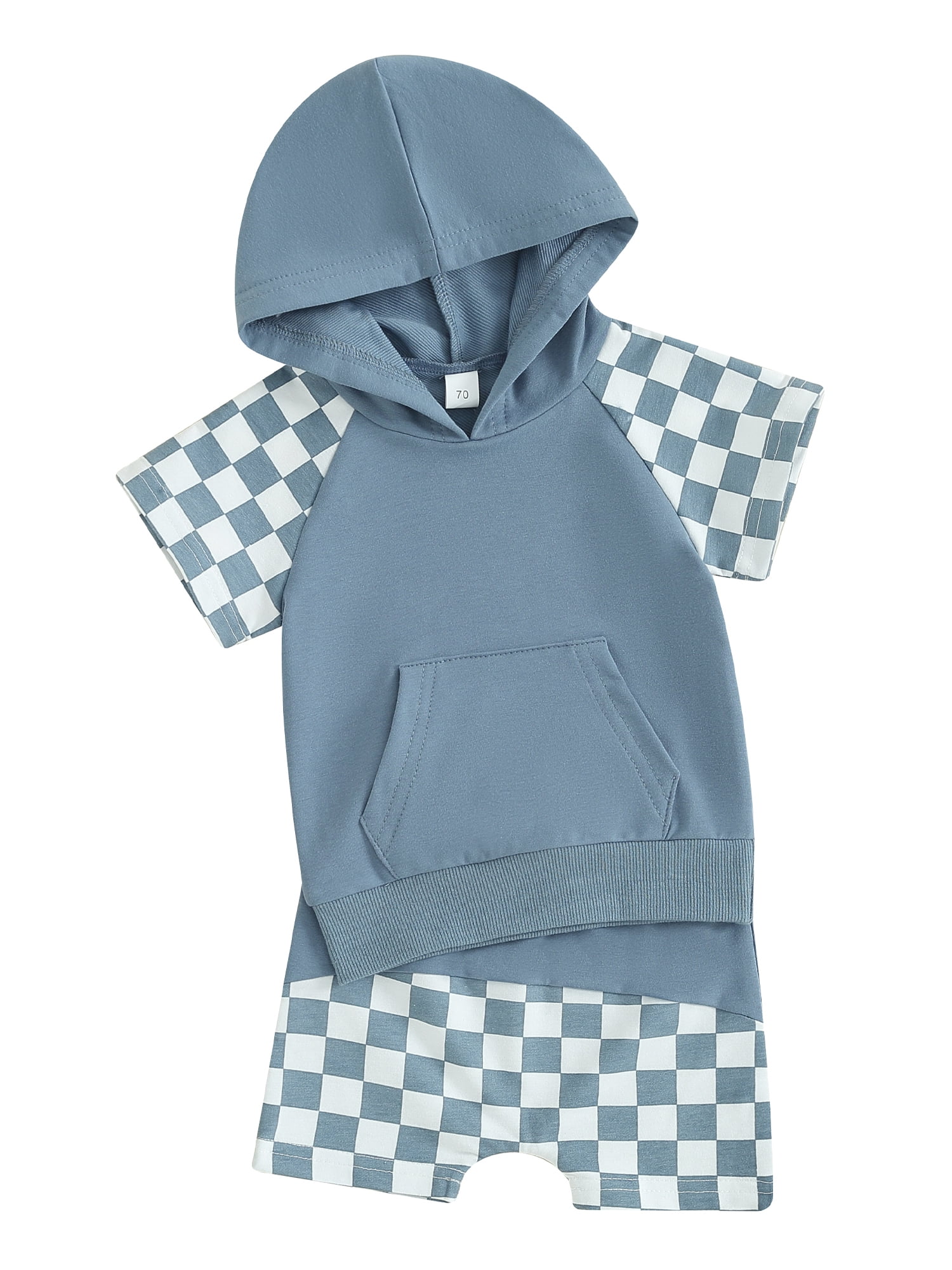 Canis Boys 2 Piece Outfits including Checkerboard Print Hooded T-Shirt ...