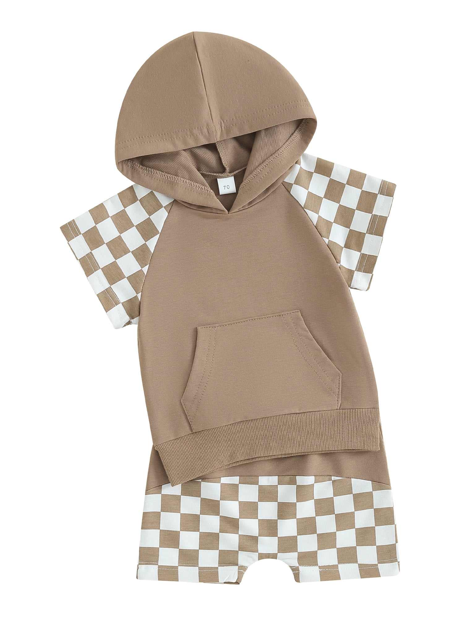 Canis Boys 2 Piece Outfits including Checkerboard Print Hooded T-Shirt ...