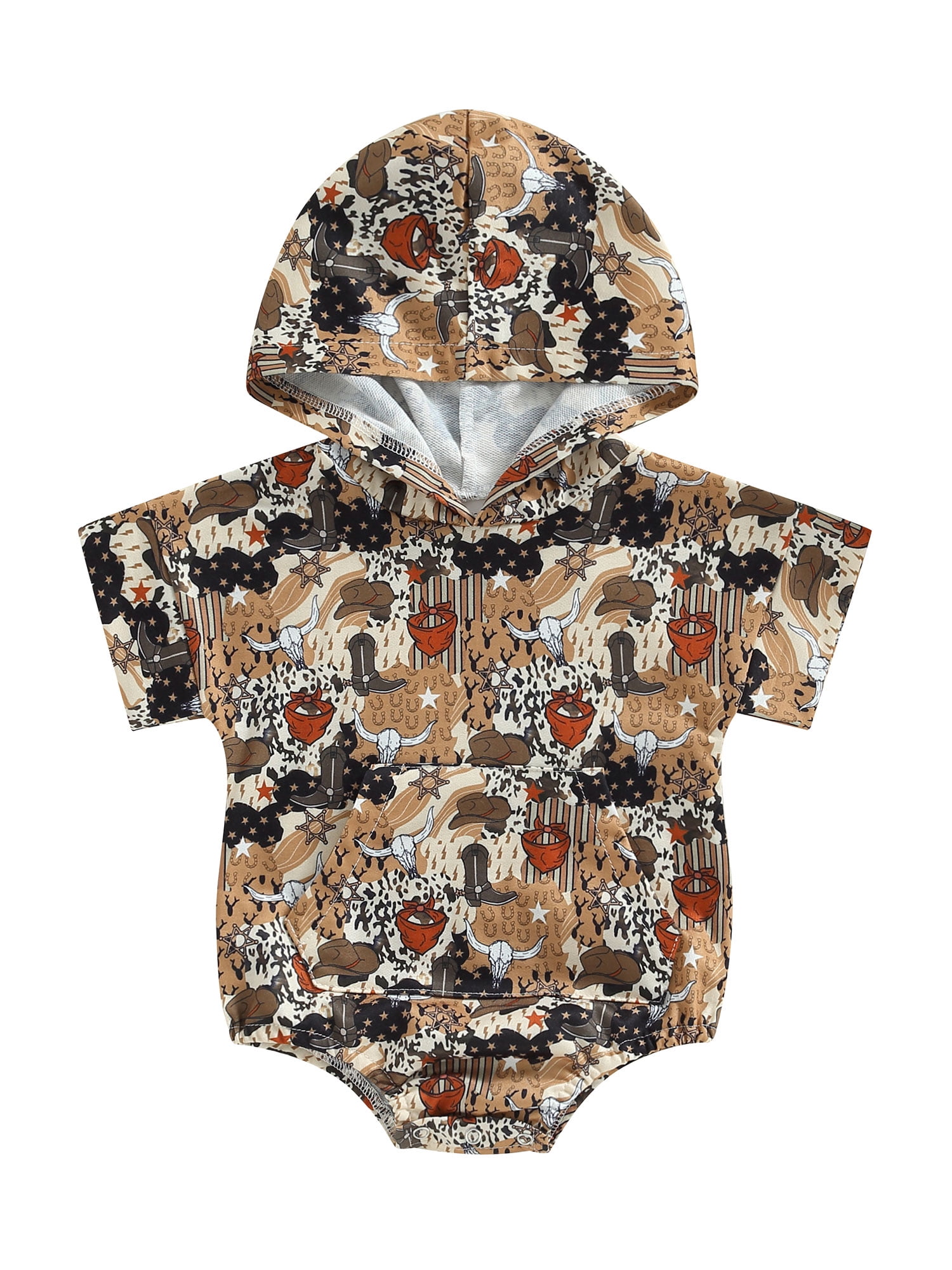 Canis Boys Hooded Jumpsuit with Bull Head Print and Pockets - Walmart.com