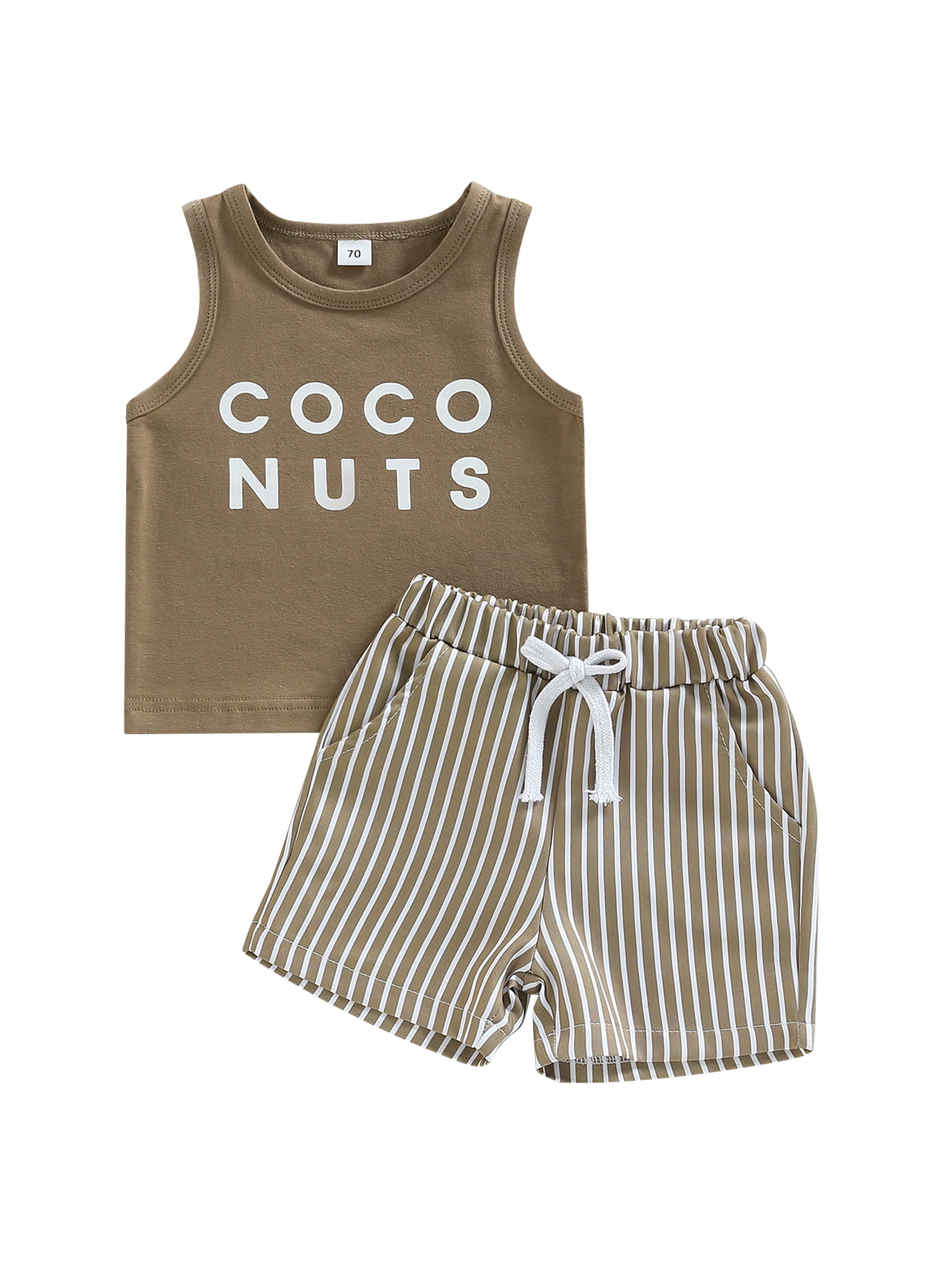 Canis Cool Baby Boy Summer Outfits complemented by Letter Print Tank ...