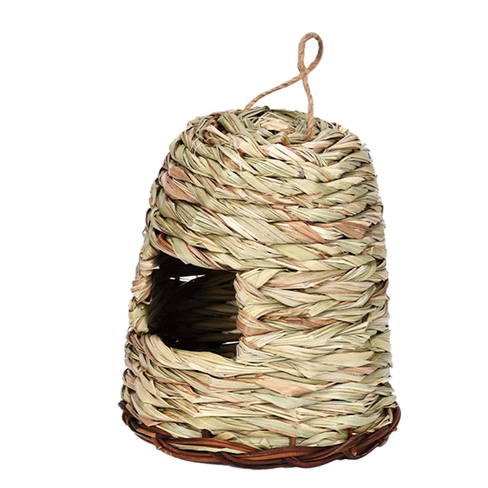 Canis Hanging Bird Cage, Handmade Straw Bird Nest Outdoor Bird House ...