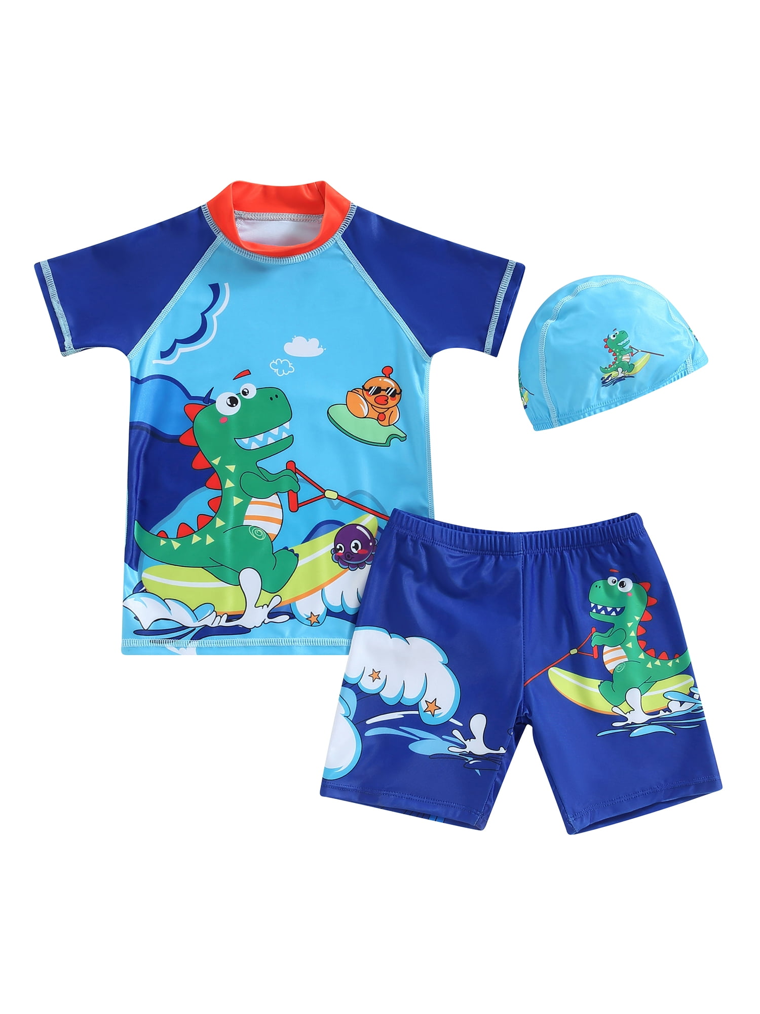 Canis Kids Boys' 3 Piece Swimsuits featuring Cartoon Dinosaur Print ...