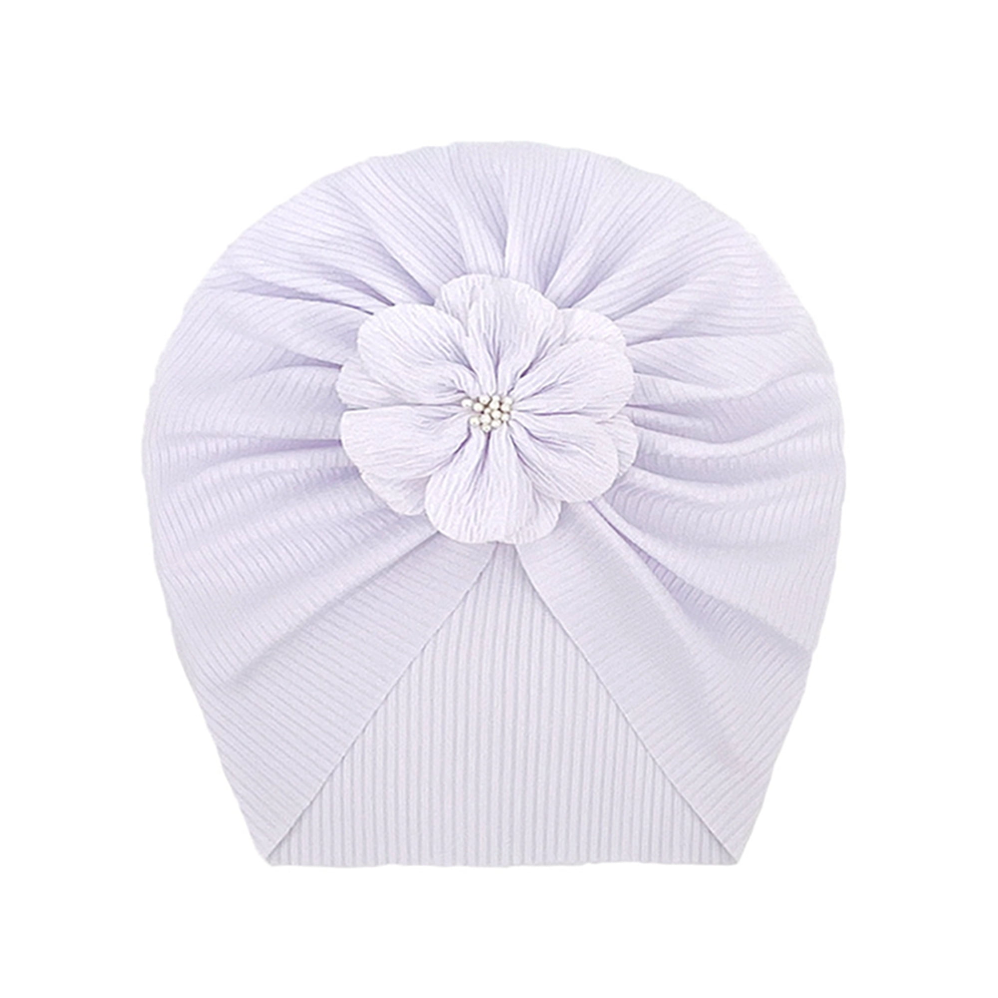 Canis Lovely Rib Turban Hat Cap Beanie Bonnet with Oversized Flower ...