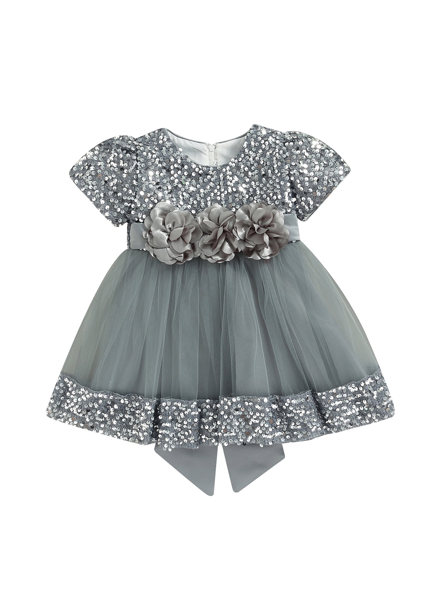 Canis Mesh Dress for Kid Girls with Short Sleeves and Sequin Bow-Knot Embellishment - Walmart.com