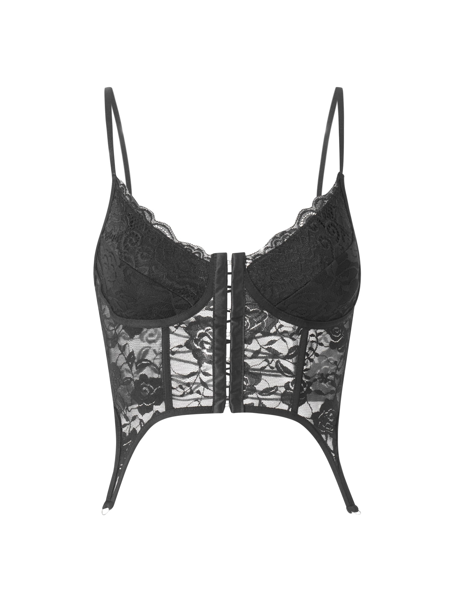 Canis Sexy Lace Camisole For Women Backless And See Through Bustier Bralette