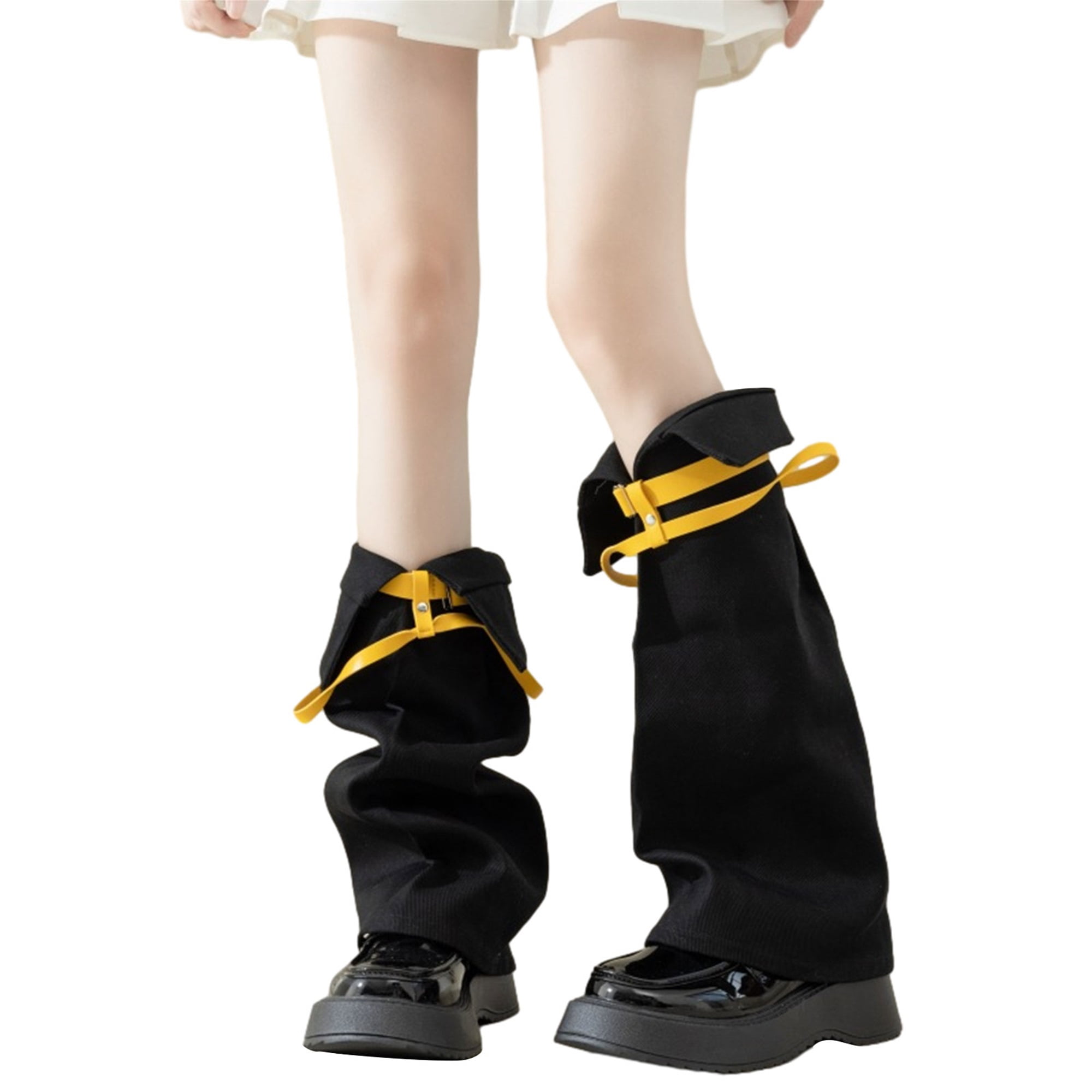 Canis Women Leg Warmers Flare Shape Belt Buckle Boots Cuffs Covers ...