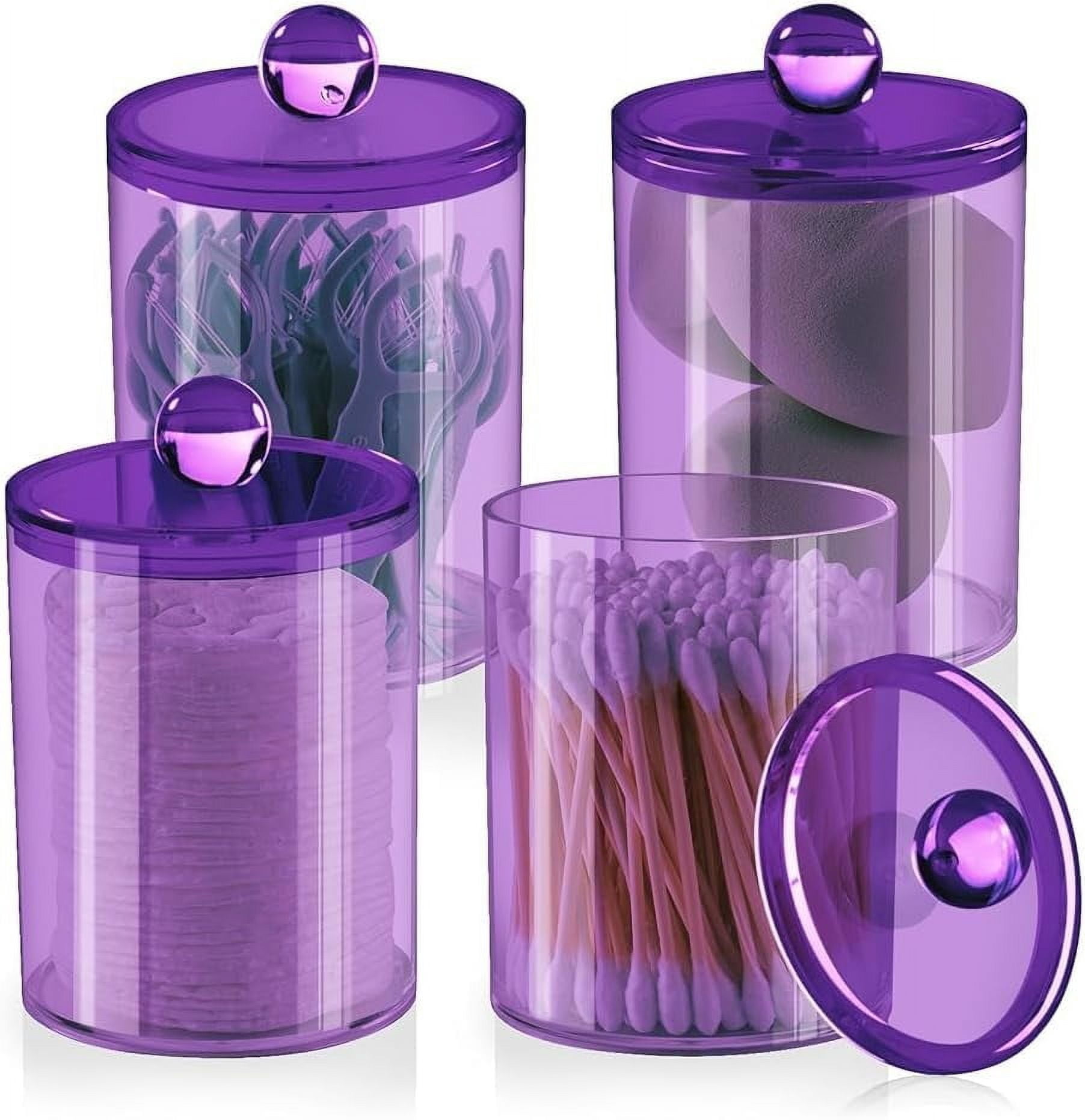 Canister Apothecary Jar Set, Bathroom Jars with Lids Set for Cotton ...