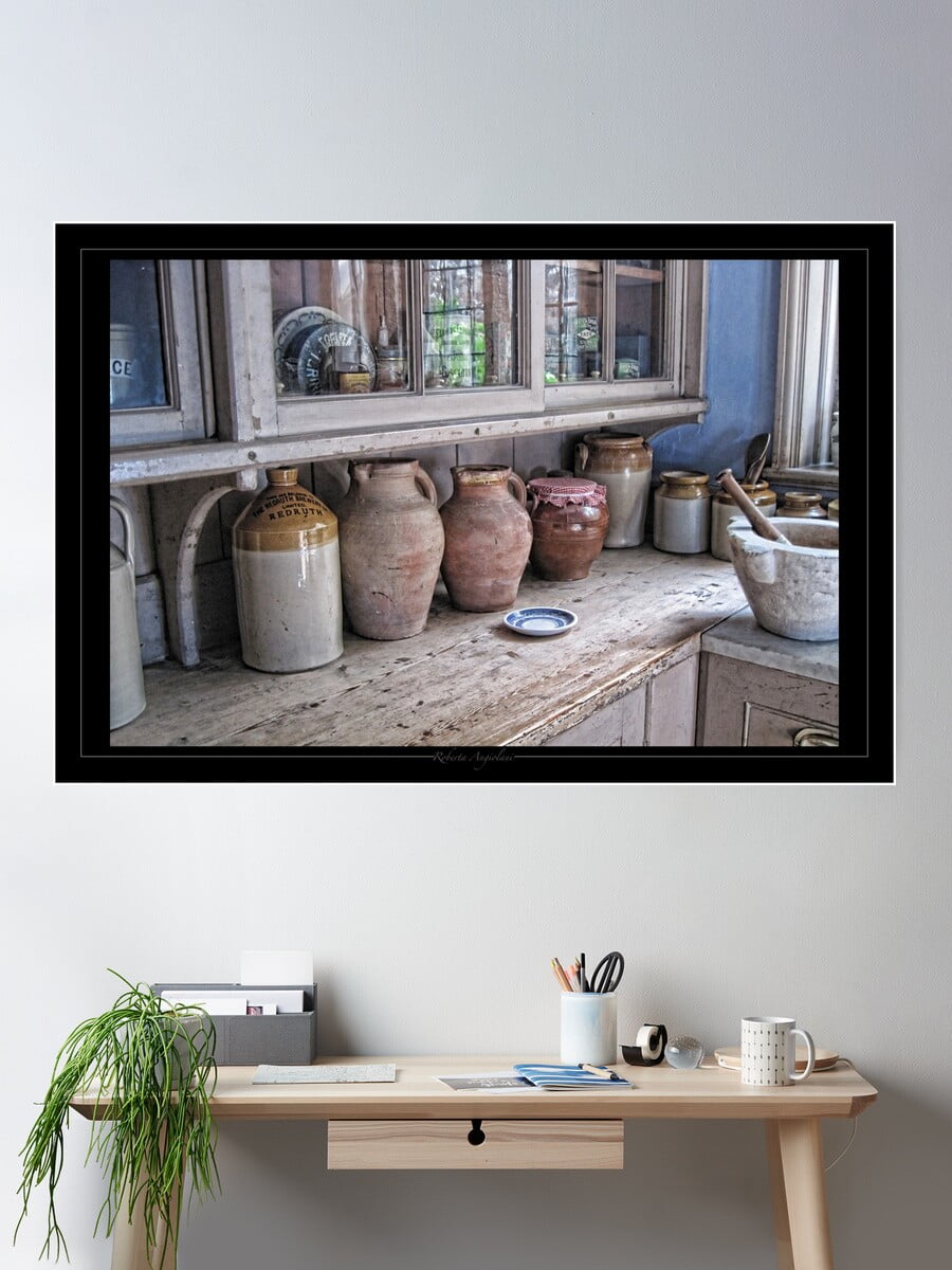 Canisters, Pitchers, Mortar On The Sideboard Poster Wall Art, Modern ...