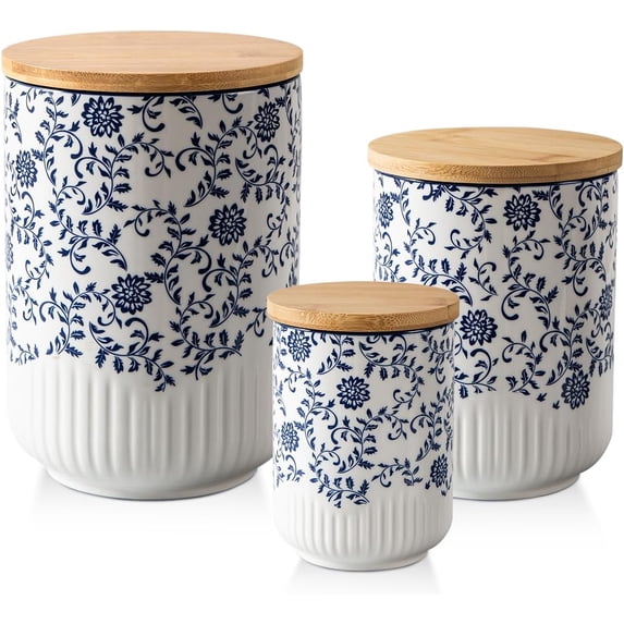 Canisters Sets for Kitchen - Ceramic Kitchen Containers for Countertop ...