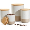 Canisters Sets for Kitchen Countertop-Set of 4 Ceramic Food Storage Jar ...