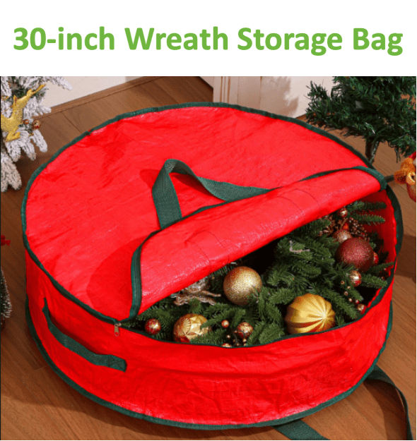 Cankypu 30" Red Christmas Wreath Storage Bag - Festive Color with ...