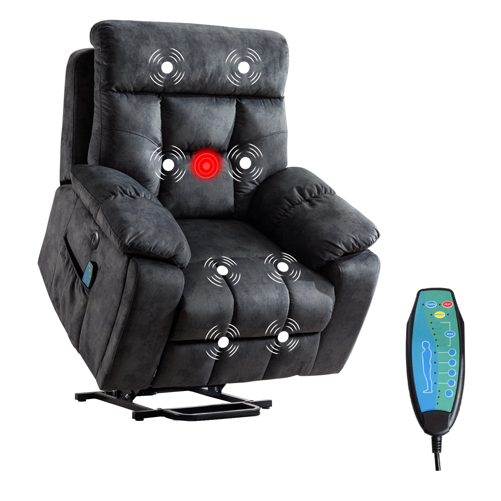 Canmov Large Power Lift Recliner Chair with Massage and Heat for ...