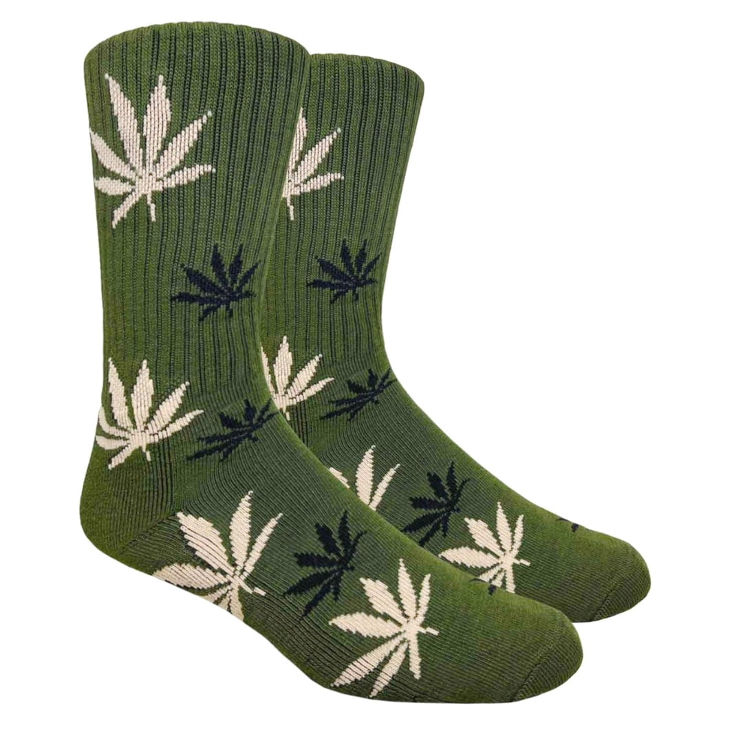 Cannabis Leaf Patterned Socks (Adult Large - Men's Shoe Sizes 8-12 ...