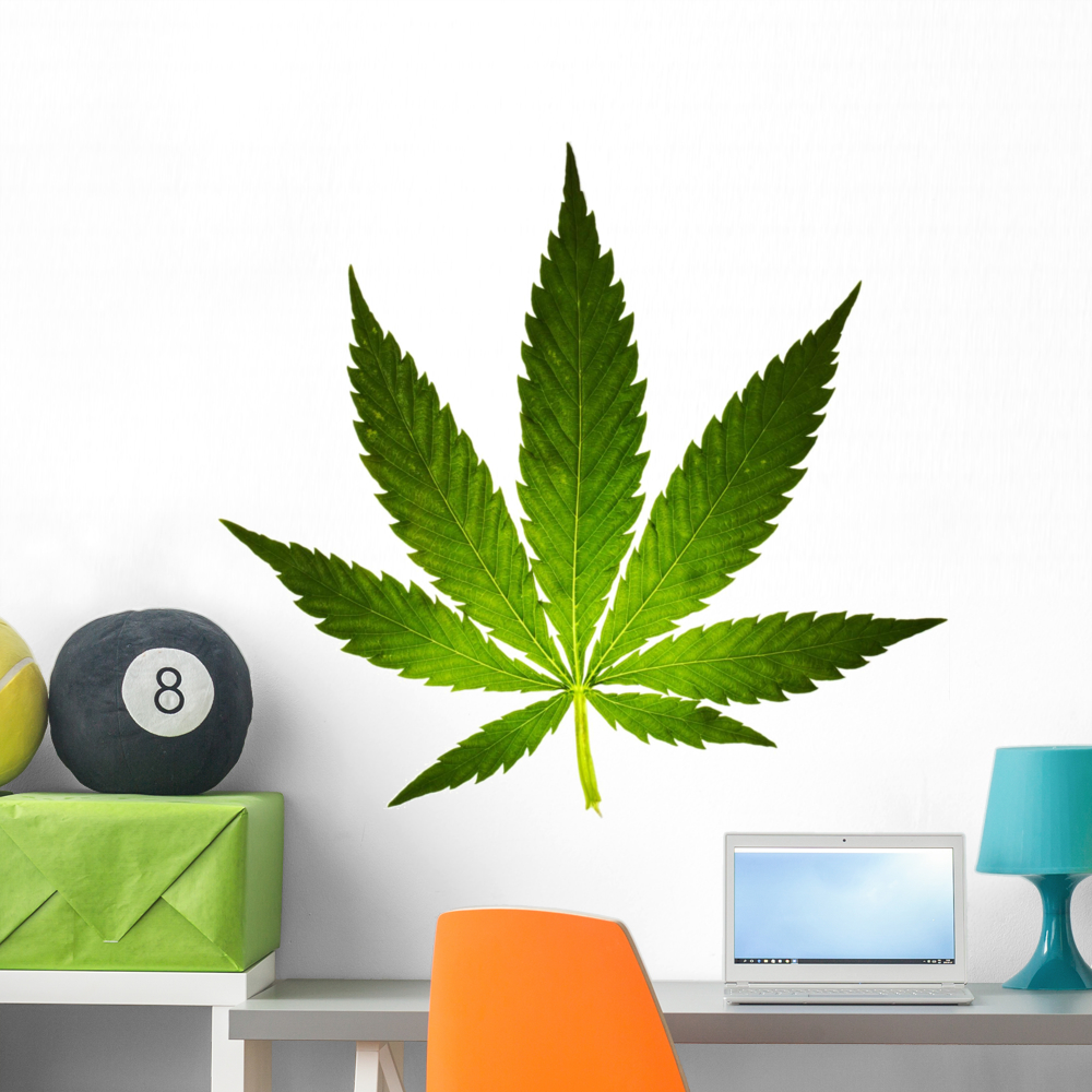 Cannabis Leaf Wall Decal Sticker, Wallmonkeys Peel & Stick Vinyl ...