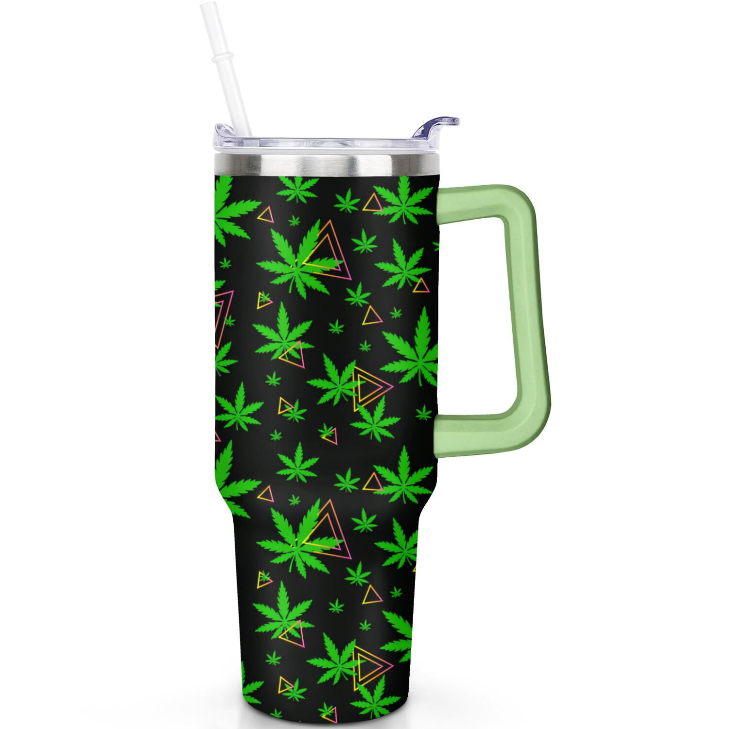 Cannabis Leaves 40oz Travel Tumbler Stainless Steel Vacuum Insulated ...