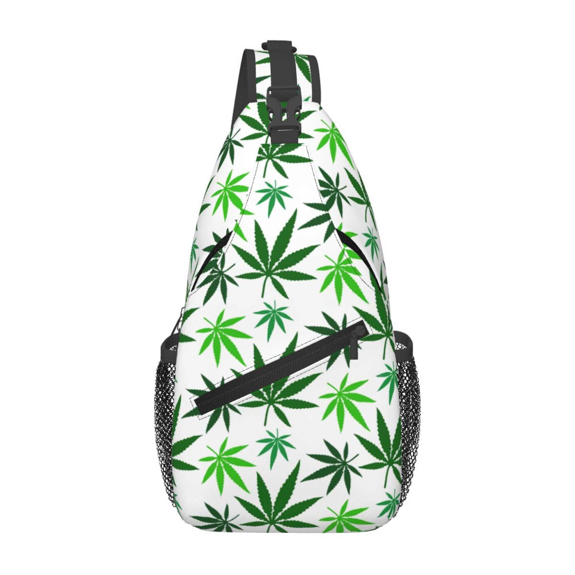 Cannabis Marijuana Leaf Sling Bag Crossbody Chest Backpack For Women ...