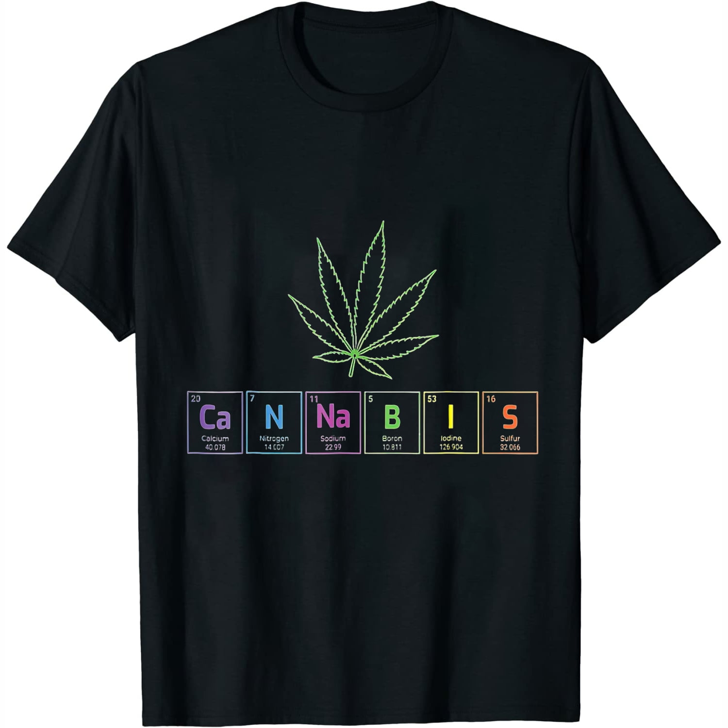Cannabis Marijuana Weed Molecule Periodic Table Of Printed Graphic Tees ...