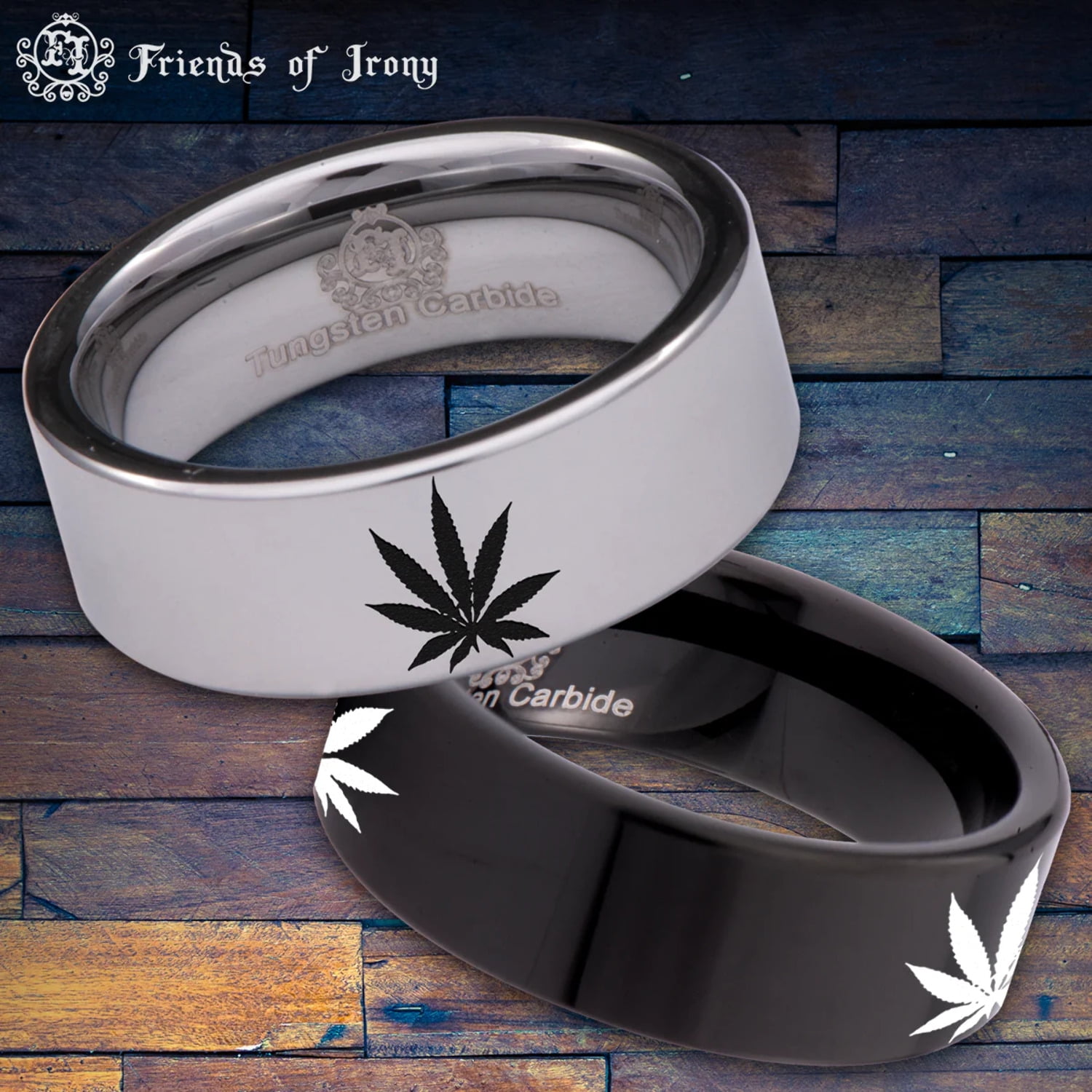 Cannabis Tungsten Carbide Ring - Walmart.com