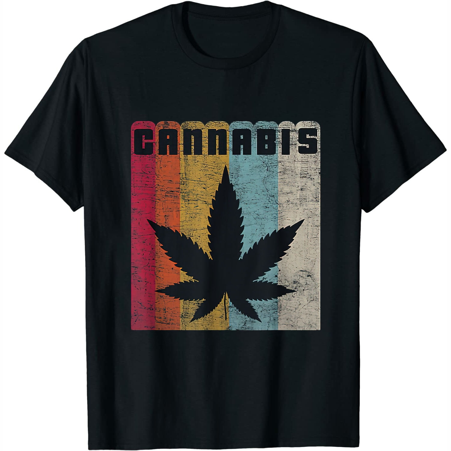 Cannabis Vintage Womens T-Shirt Weed Marijuana Leaf Retro TShirt-S ...