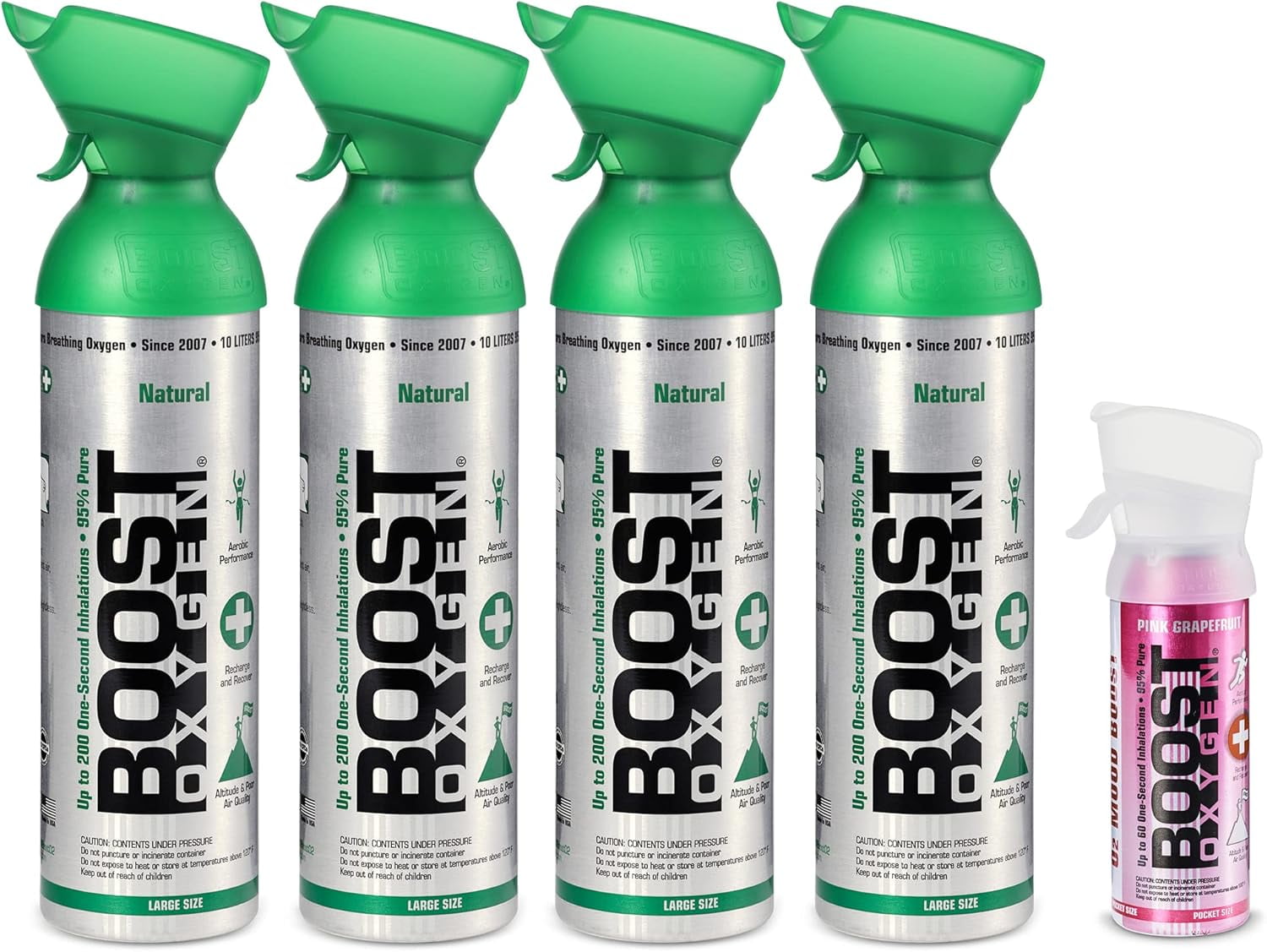 Canned 4 Portable 10 Liter Natural Oxygen Canister Bottle with 1 ...