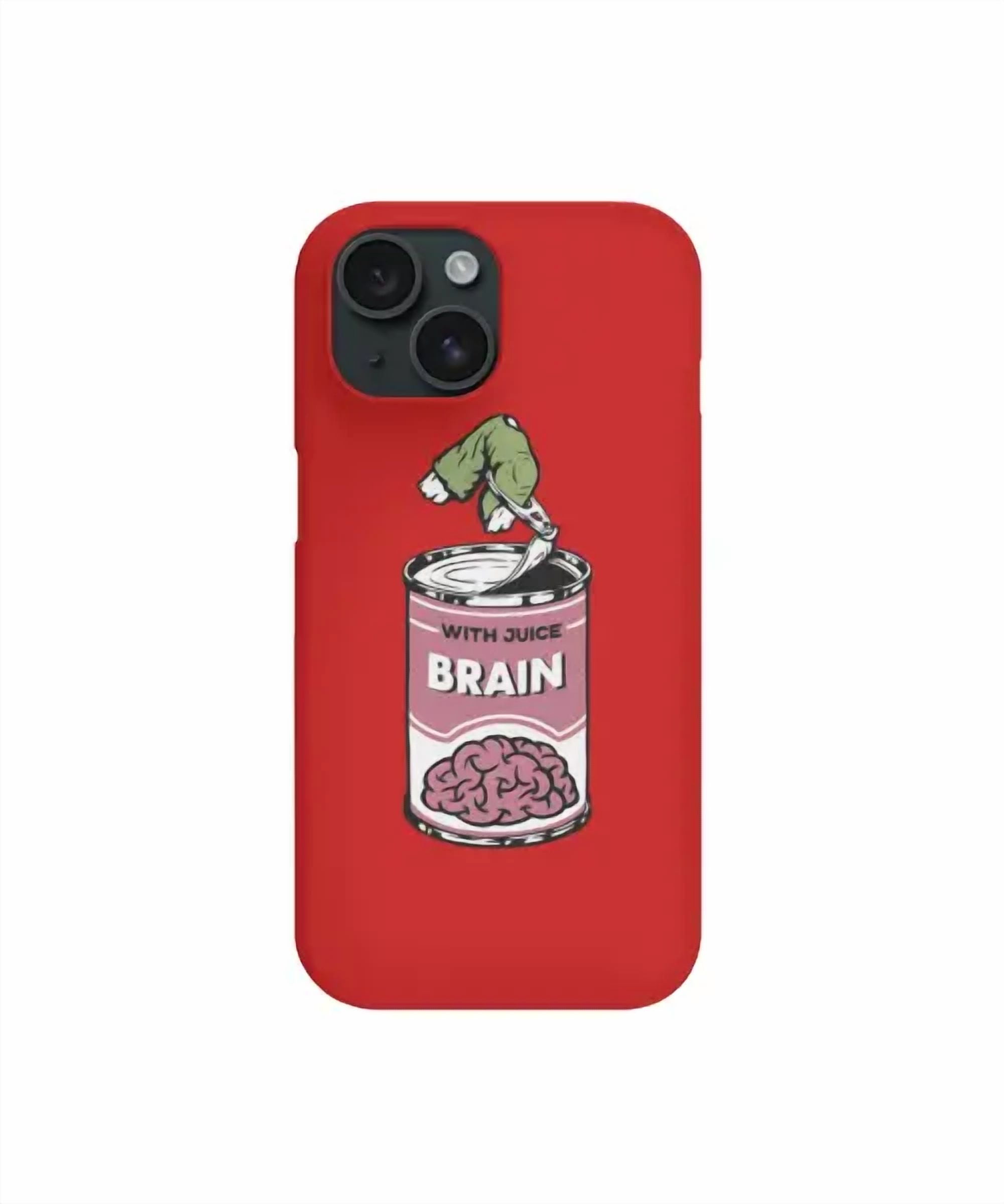 Canned Brain Funny Zombie Food Horror Phone Case for iPhone 16 15 14 13 ...