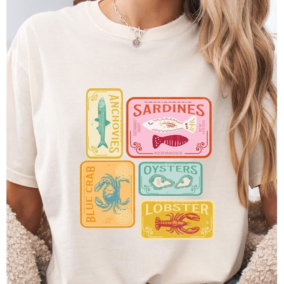 Canned Sardines, Fish Tin Shirt, Sardines Shirt, Coastal Aesthetics ...