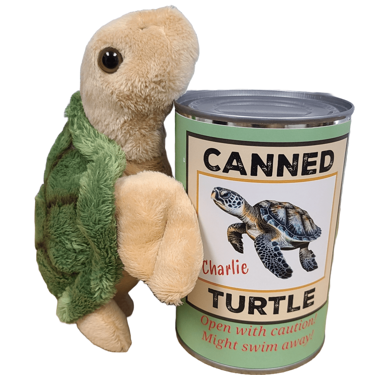 Canned Turtle - Plush Sea Turtle in a Tin Can w/ Jokes - Unique Fun ...