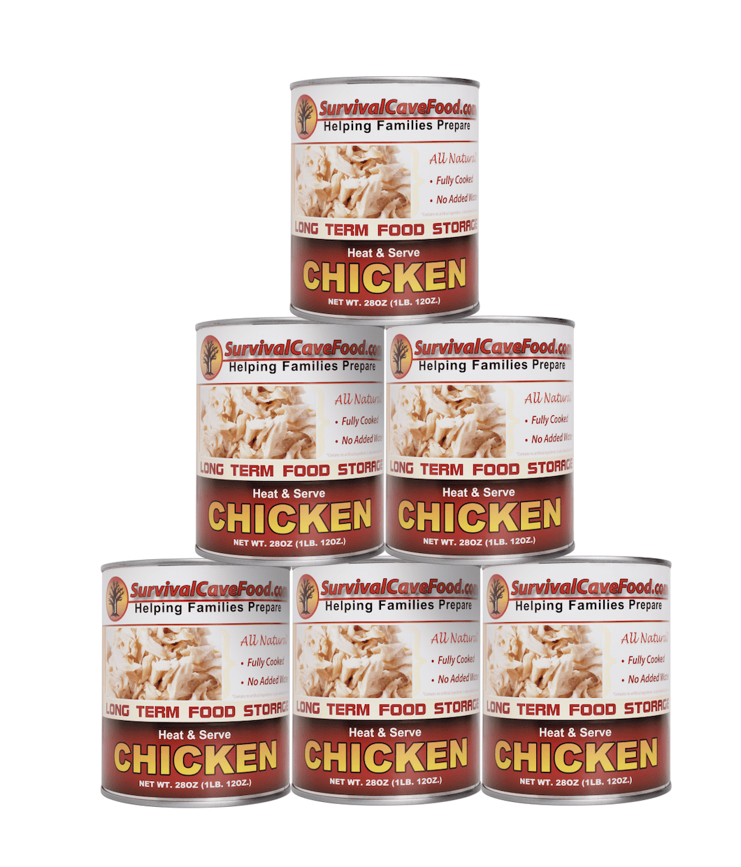 Canned chicken food storage - 6 cans/54 servings 1/2 case - 28 oz cans ...