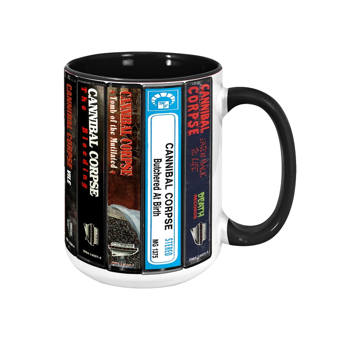Cannibal Corpse Albums Cassette Collection Retro Accent Mug 80's Rock ...