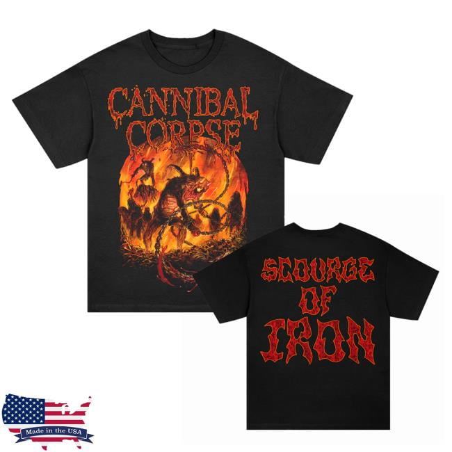 Cannibal Corpse Store Merch Scourge Of Iron T-Shirt,Black Color,Size M ...